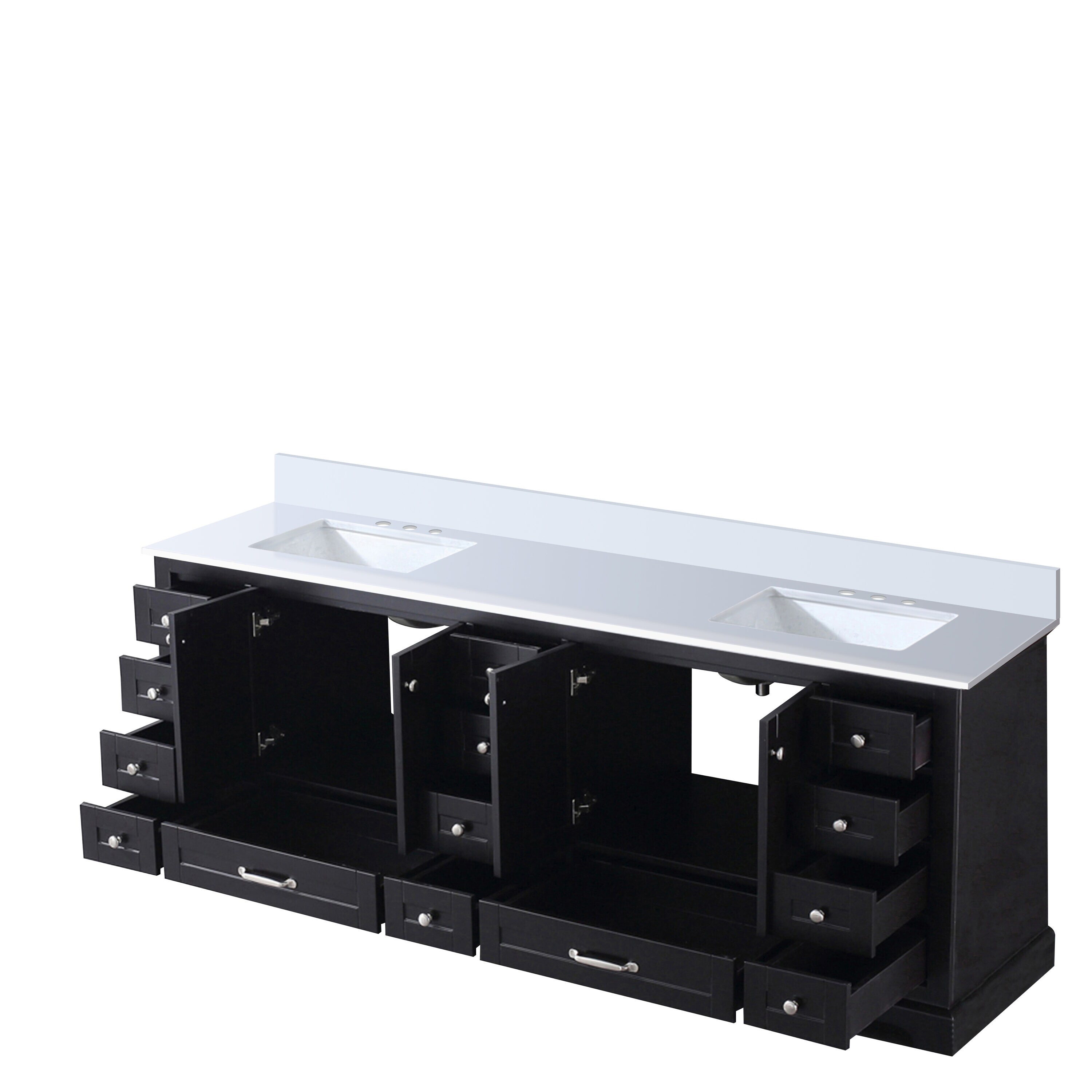 Lexora Dukes 84-in Espresso Undermount Double Sink Bathroom Vanity with ...