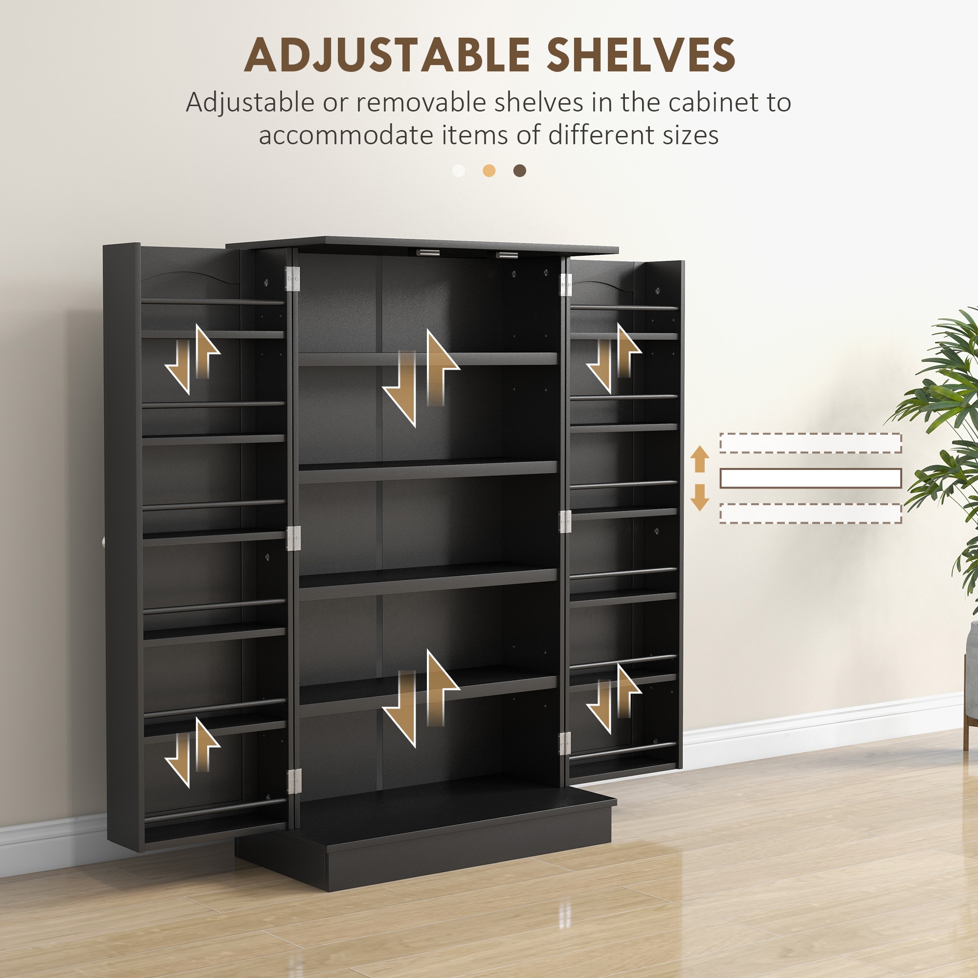 Huluwat 41-in Kitchen Pantry Storage Cabinet Freestanding Kitchen ...