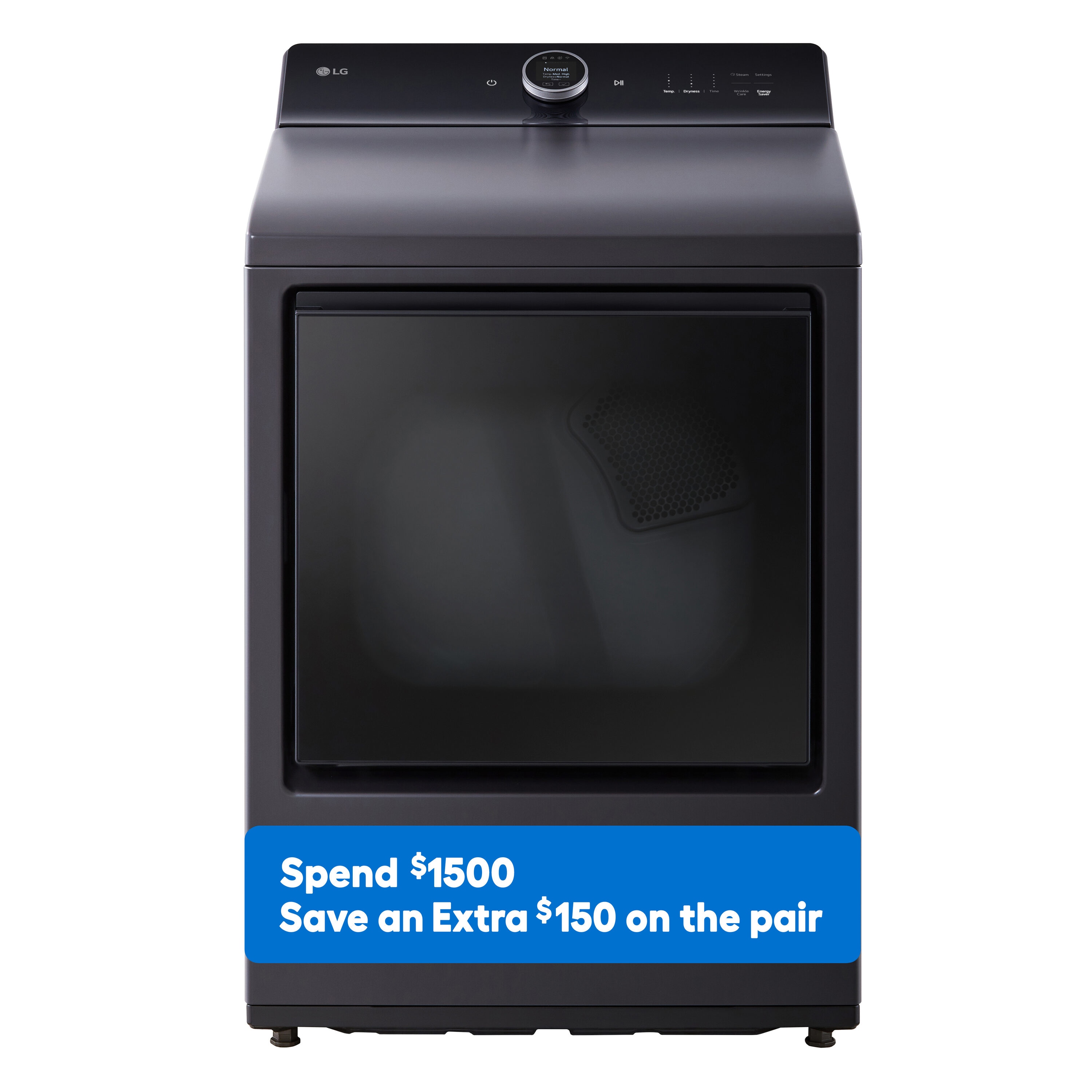 LG 7.3-cu ft Smart Electric Dryer (Matte Black) ENERGY STAR in the ...