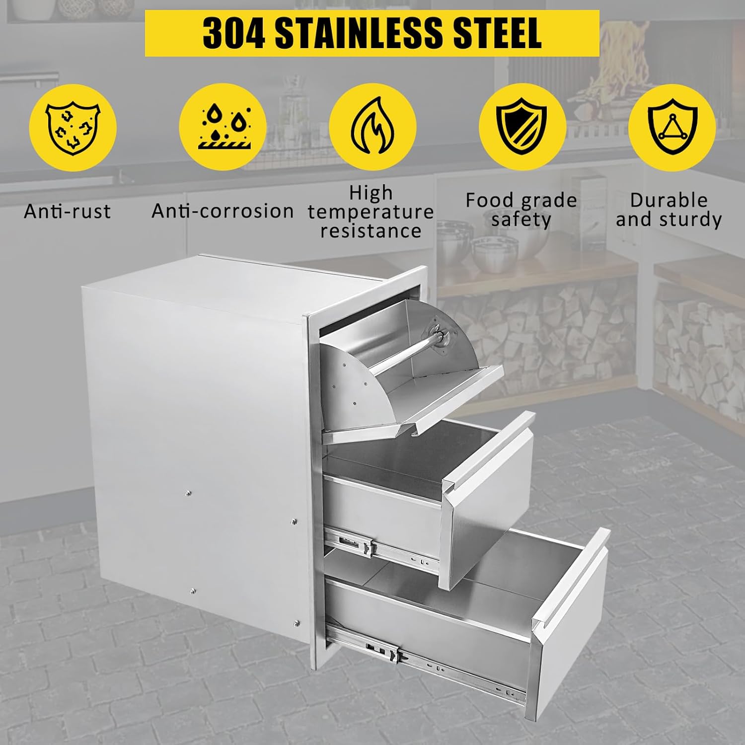 Garvee Outdoor Kitchen Drawers - Stainless Steel BBQ Access Drawers ...