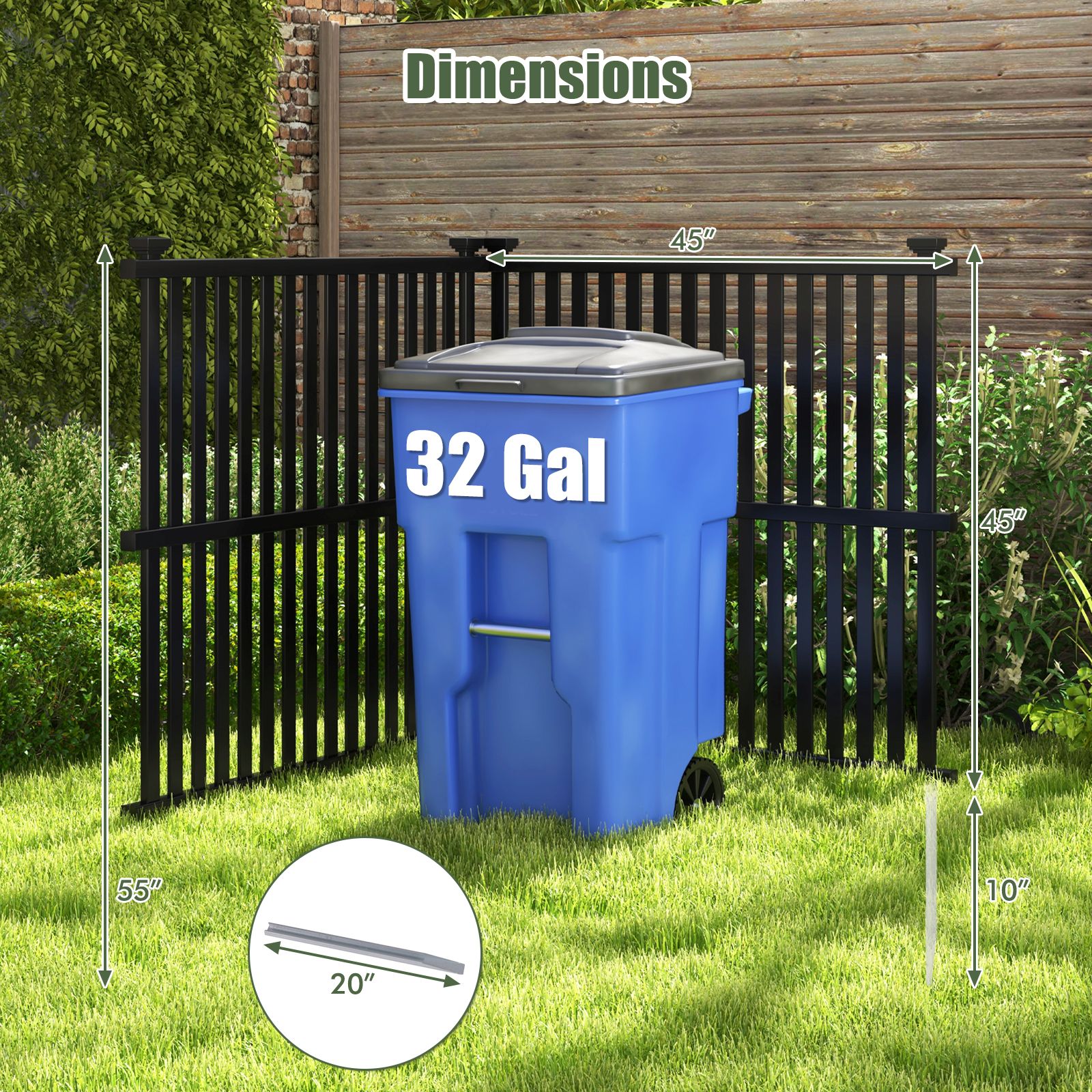 Slickblue Air Conditioner Fence Panel PVC/Metal Outdoor Privacy Screen ...