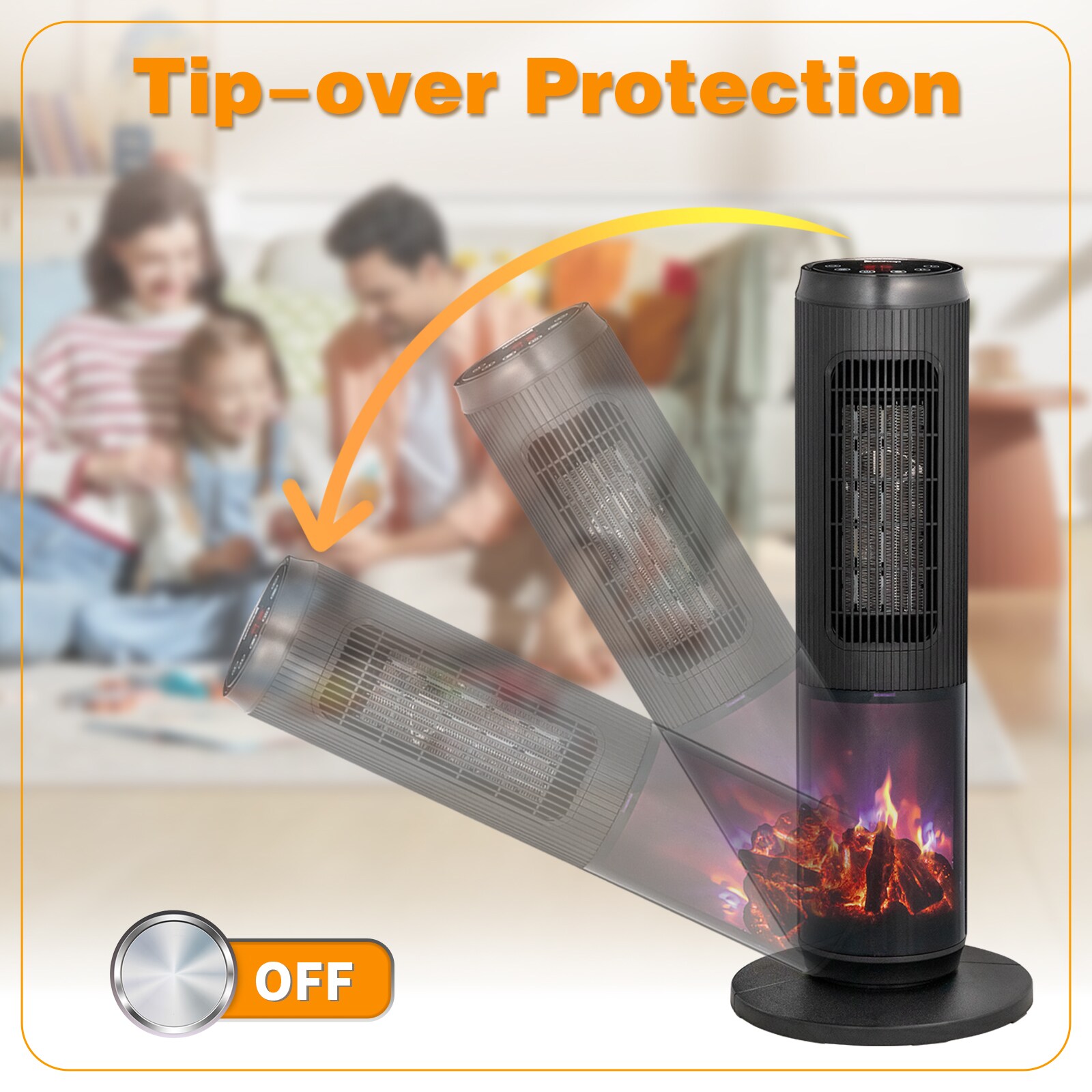 ROVSUN 1500 -Watt Ceramic Tower Indoor Electric Space Heater with ...
