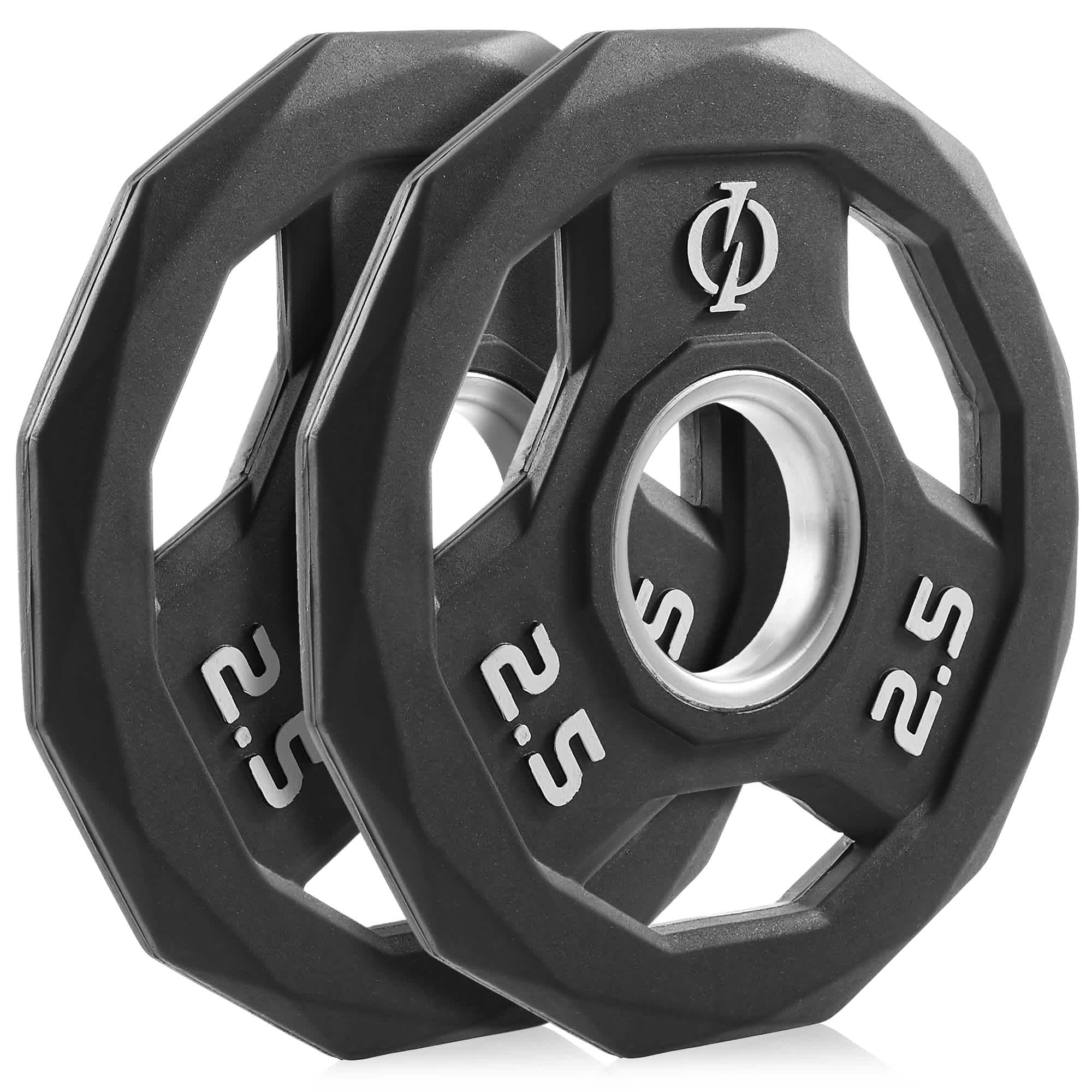 Philosophy Gym Set of 2 Rubber Coated 2-in Olympic Grip Weight Plates ...