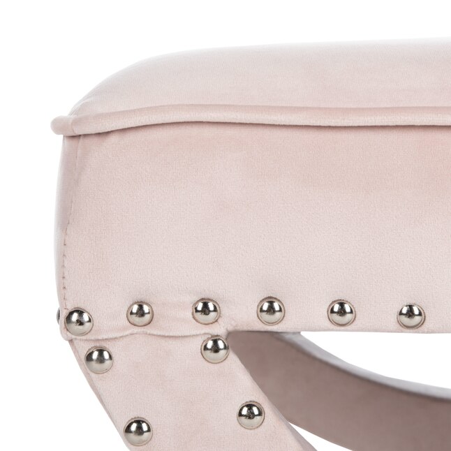 Safavieh Mystic Modern Blush Pink Velvet Ottoman At