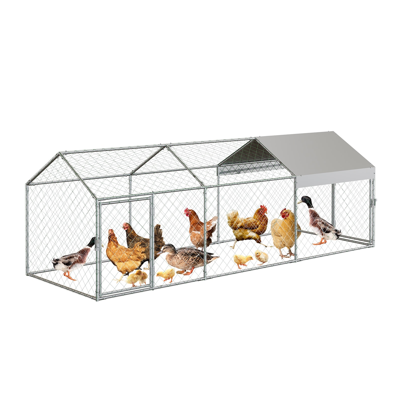 Garvee Large Metal Chicken Coop 120x40x40in Waterproof AntiUV Cover ...