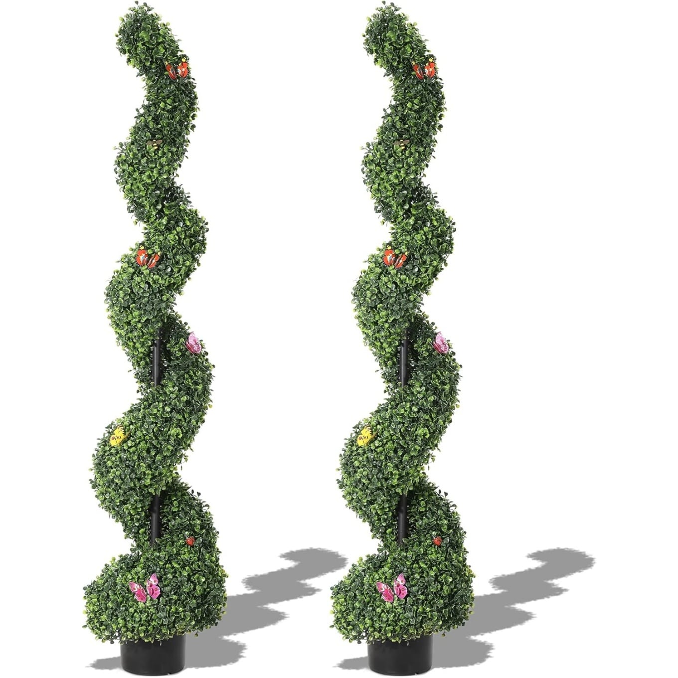 Garvee 5 FT Artificial Spiral Topiary Tree Realistic Outdoor Faux ...