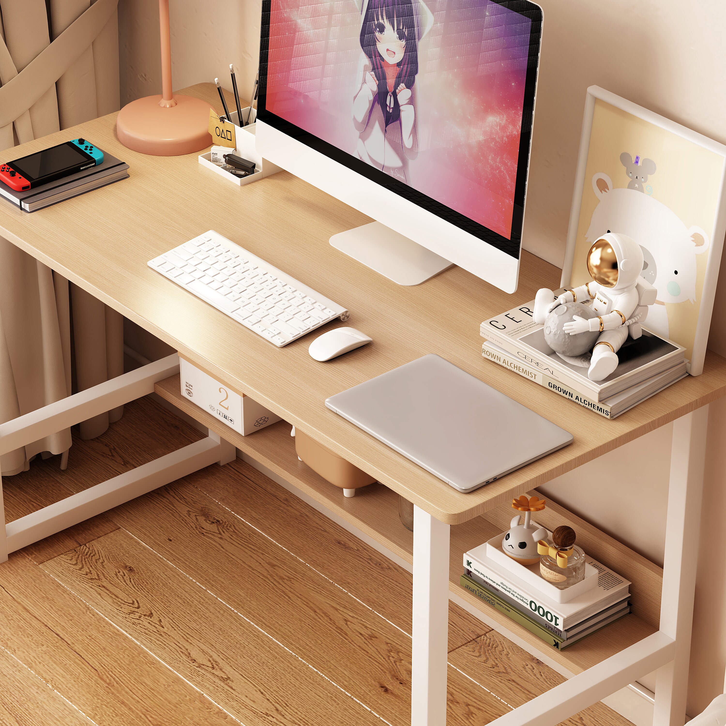 Maocao Hoom 47.2-in Brown Modern/Contemporary Oak Computer desk in the ...