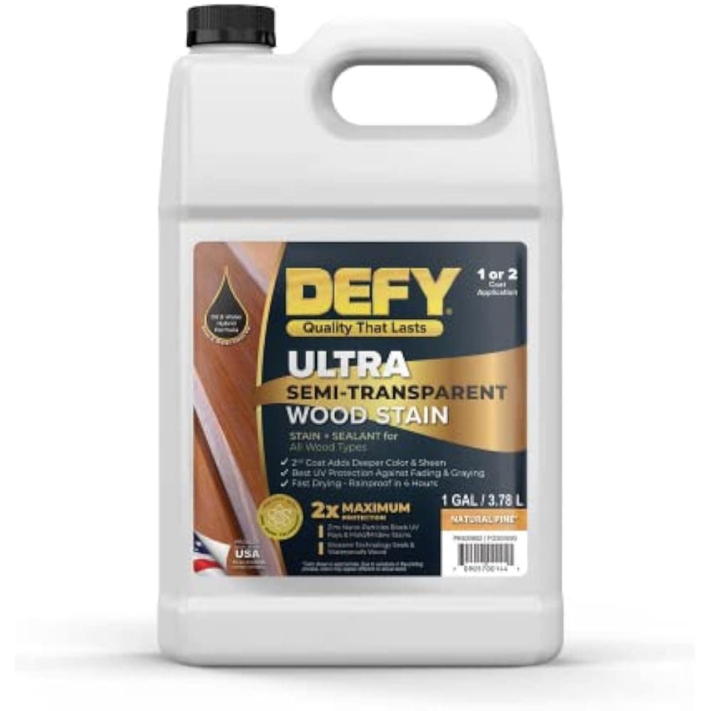 DEFY Ultra-Semi-Transparent Wood Stain Natural Pine 1 Gal. in the ...
