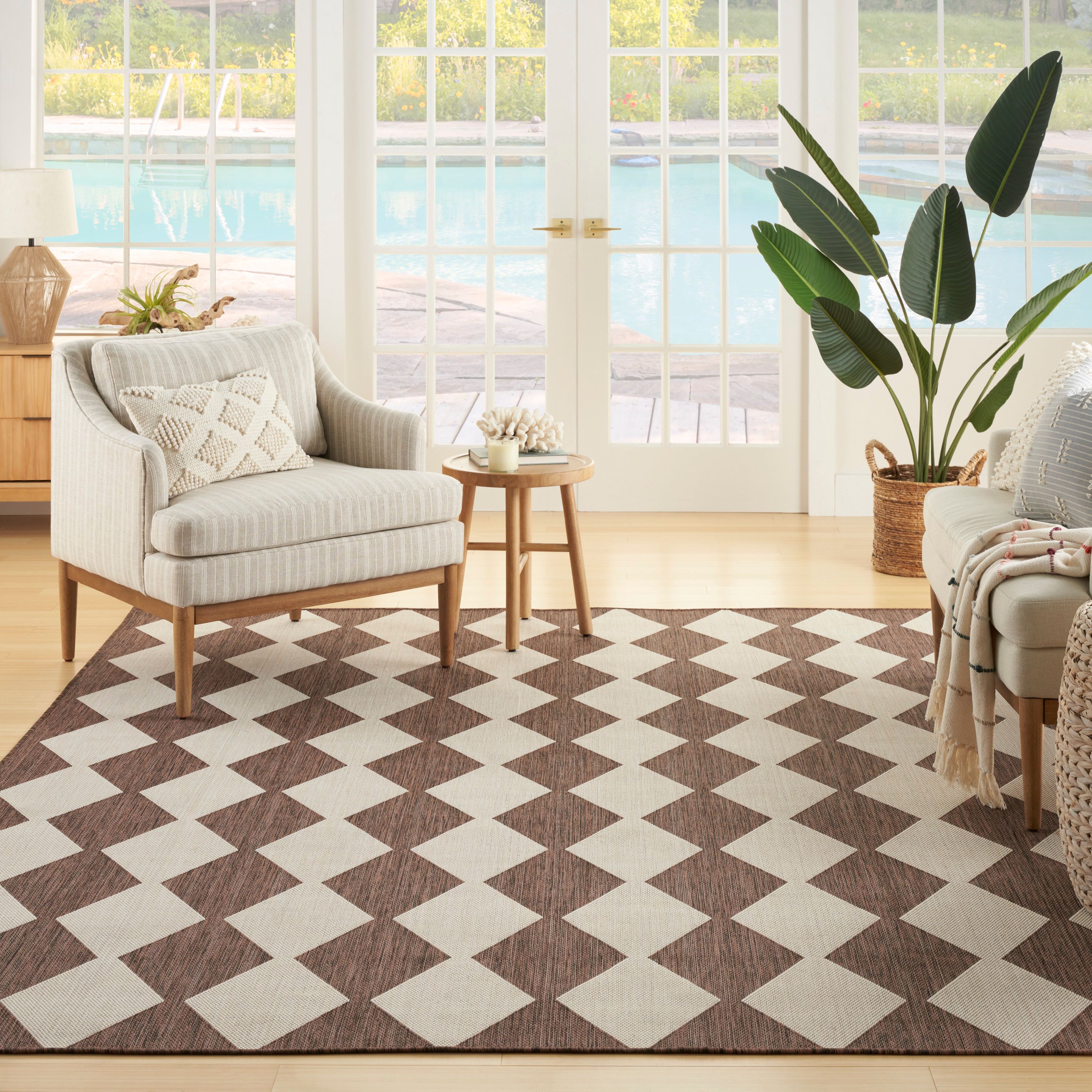 Nourison Home Positano 8 x 10 ft Natural Indoor or outdoor Area Rug in ...