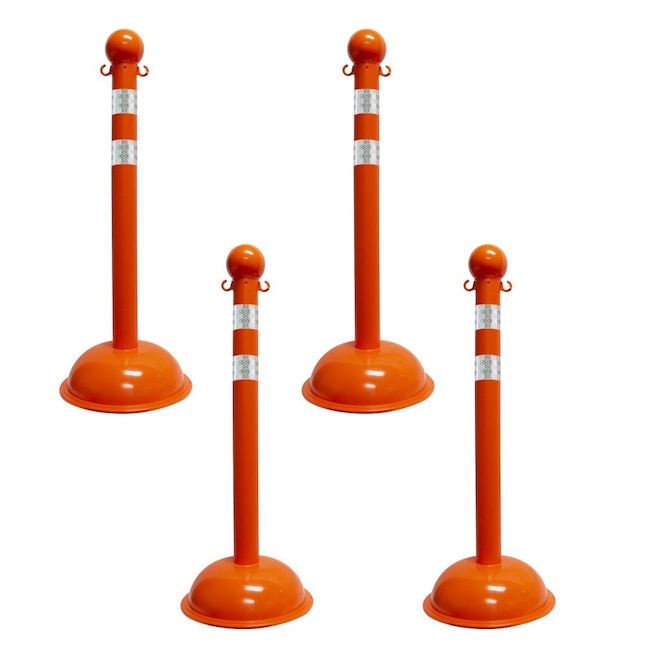 Mr. Chain Safety Orange Heavy Duty Stanchion with Reflective Stripes (4 ... Mr. Chain Safety Orange Heavy Duty Stanchion with Reflective Stripes (4 ...
