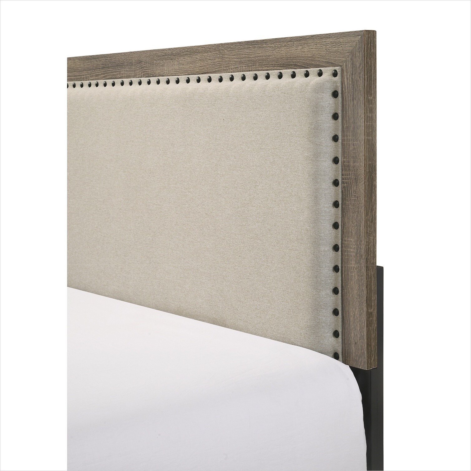 Naturefalls Gray-toned fabric upholstered twin headboard with tufted ...