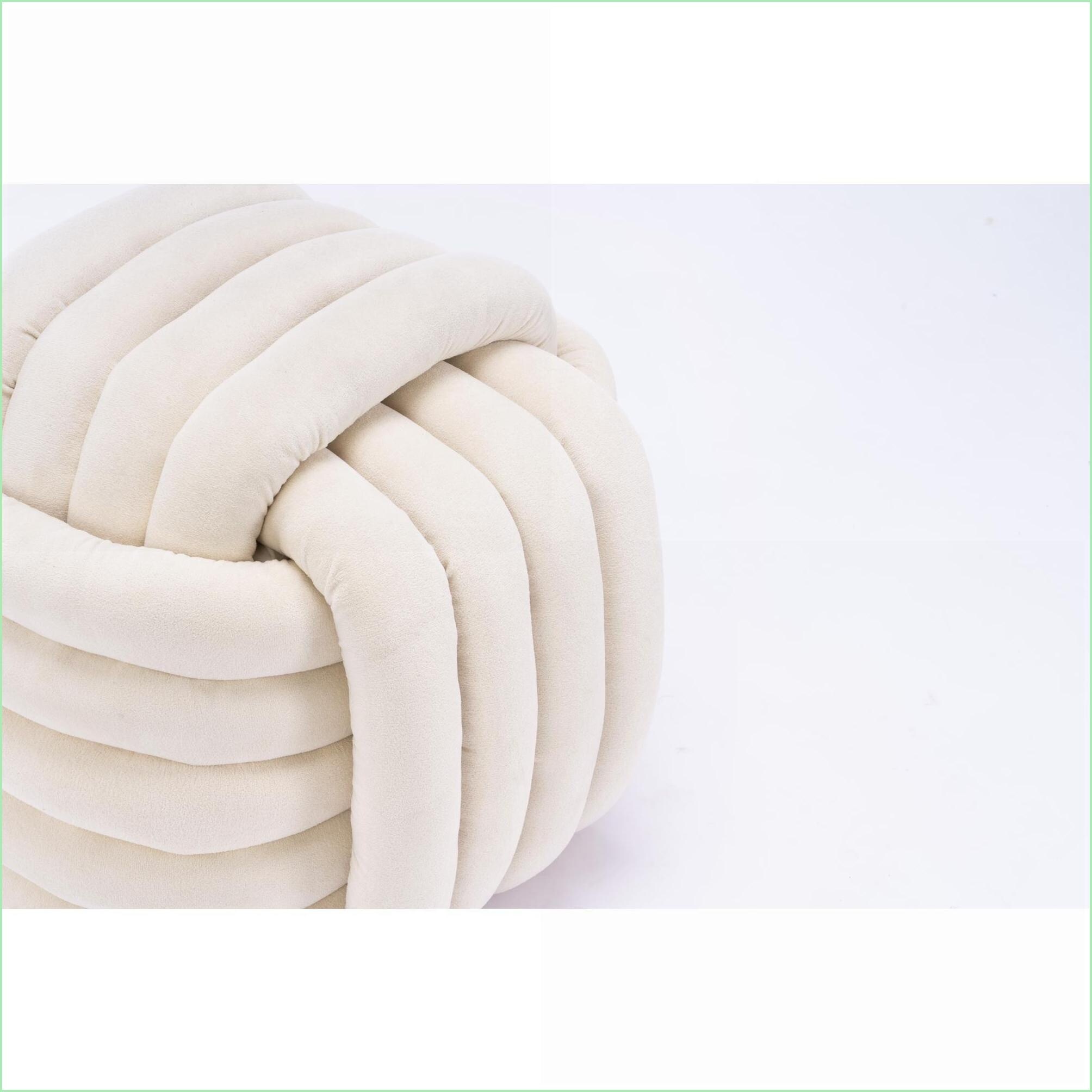 Watnature Ottoman Modern Knot Design Footstool No Assembly Seat for ...
