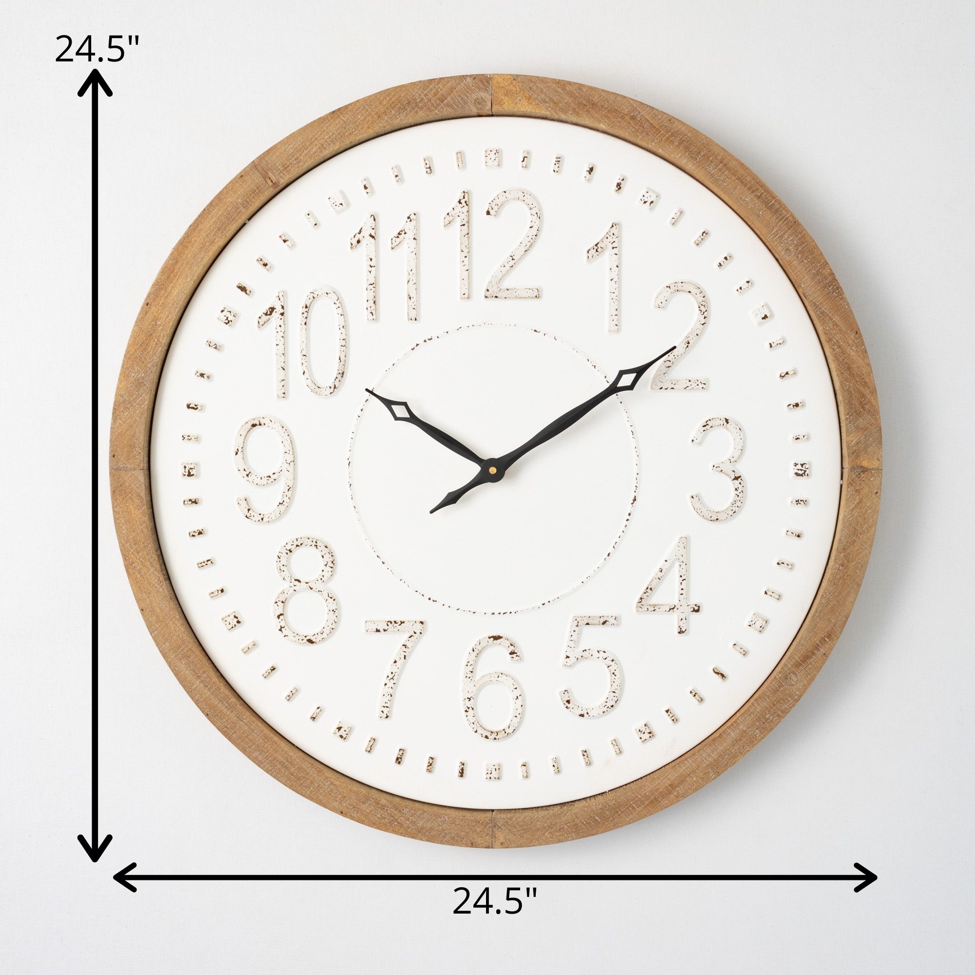 Sullivans Modern Cottage Analog Round Wall Farmhouse CLK212 at Lowes.com