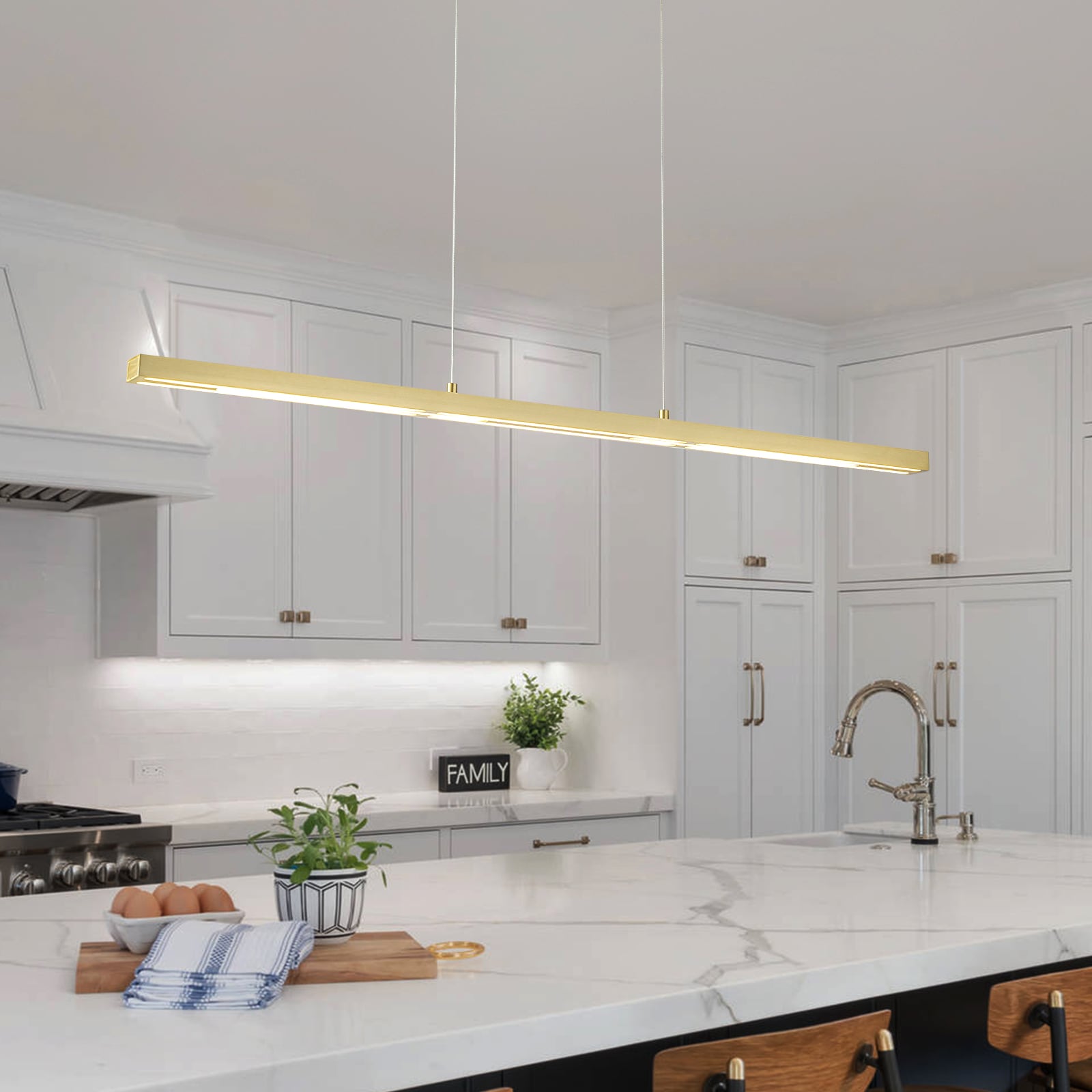 EDISLIVE Neculina 10-Light Gold Modern/Contemporary Linear LED Large ...