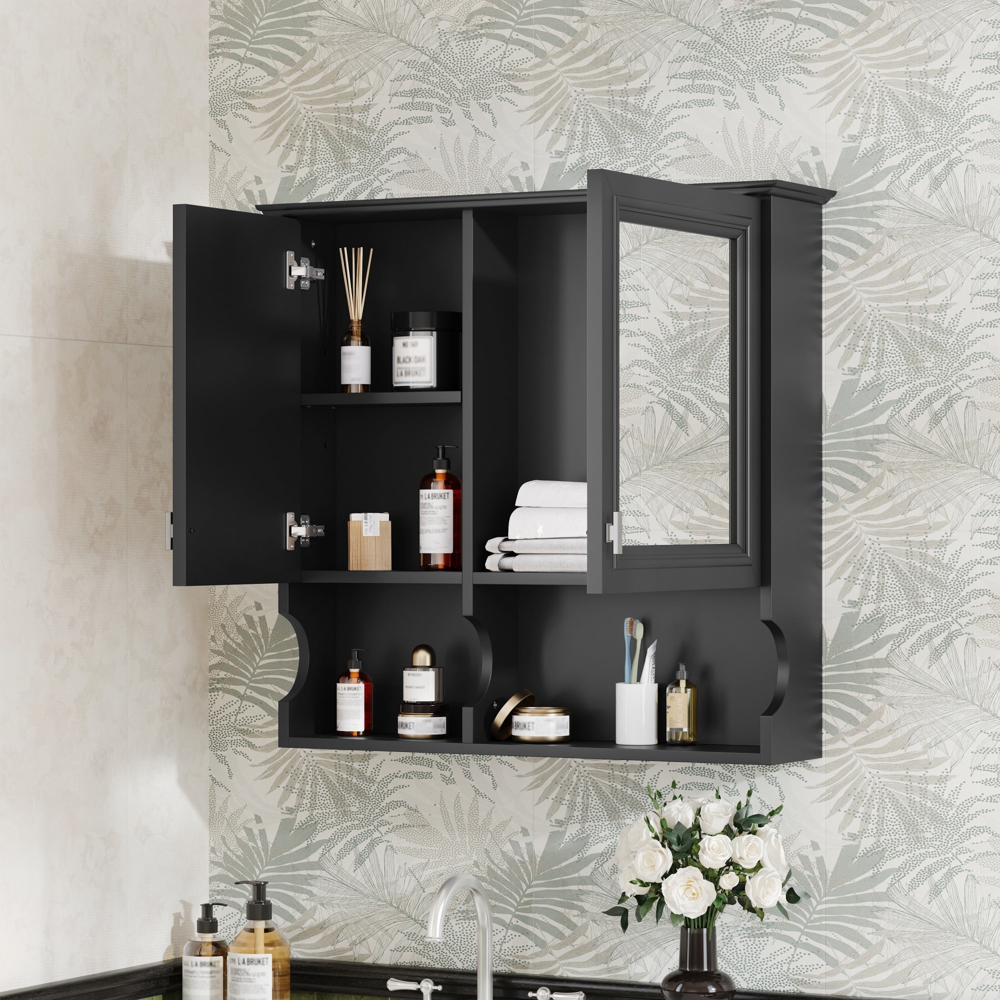ModernLuxe Assembly Required 30 Inch Mirror Medicine Cabinet with Open ...