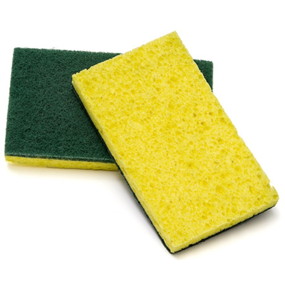 Prime Source P/S SCOURING SPONGE MED/DTY GRN/YELL 3-7/16X6-1/16 40CS at ...