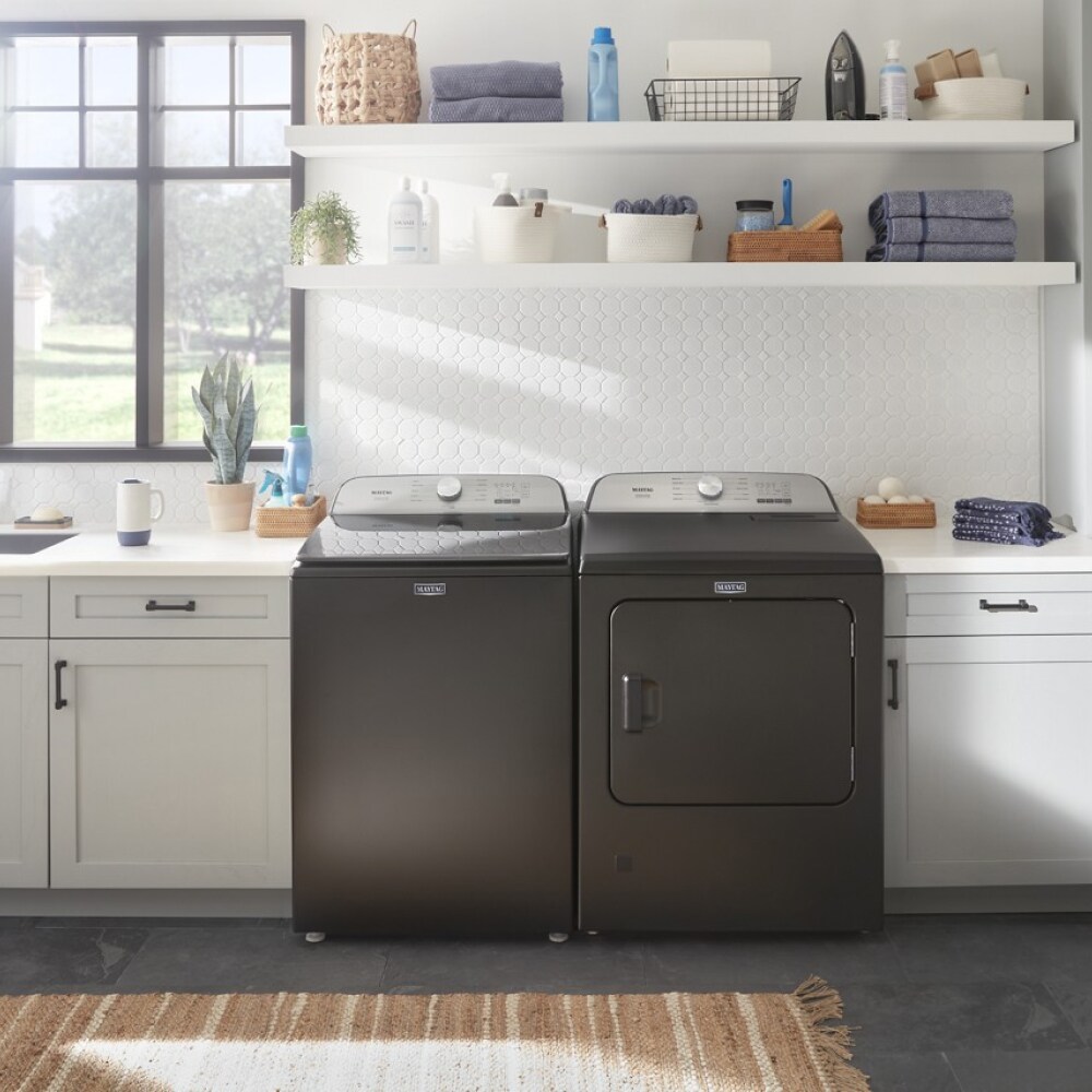 Maytag Pet Pro 7-cu ft Steam Cycle Electric Dryer (Volcano Black) in ...