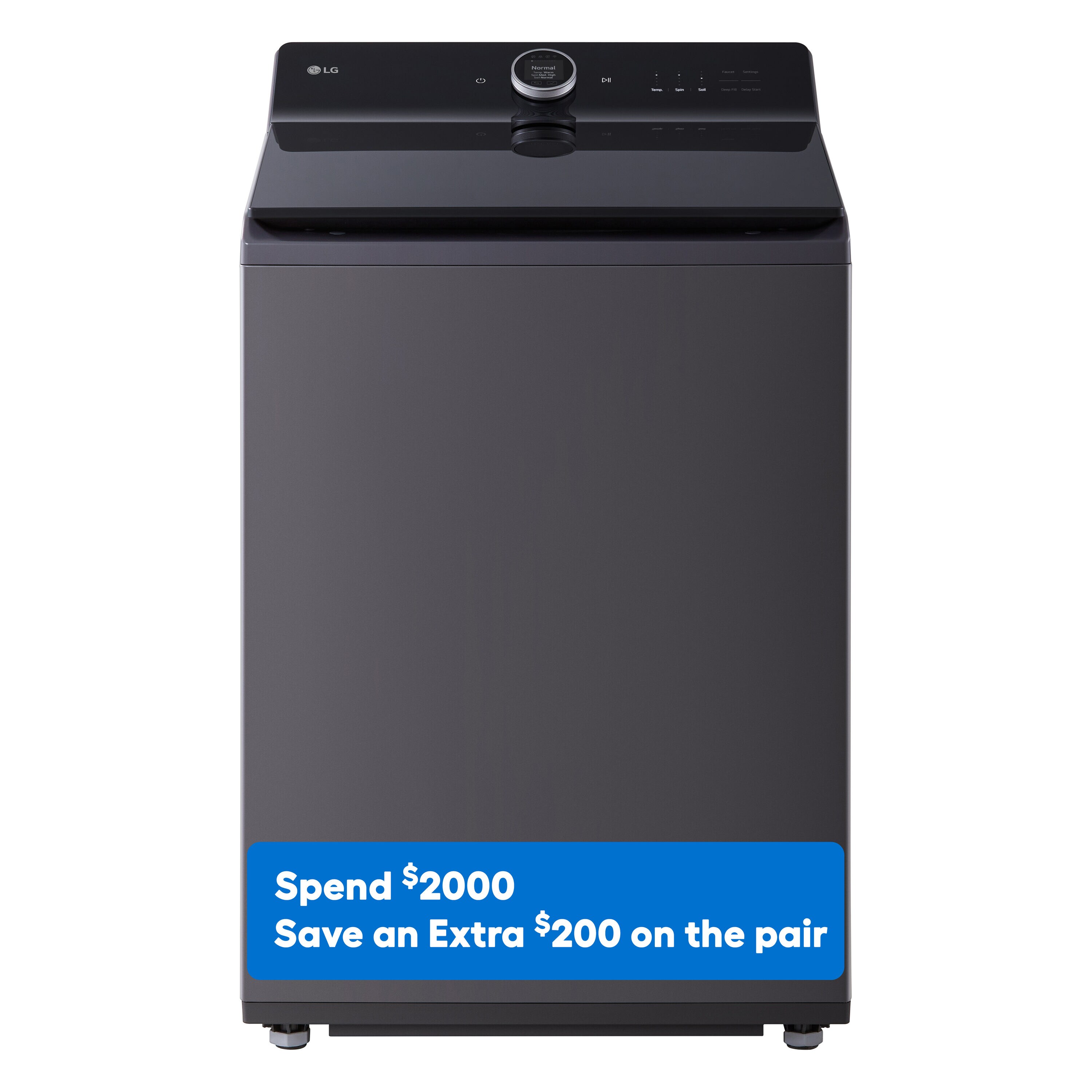 LG 5.5-cu ft High Efficiency Impeller Smart Top-Load Washer (Matte ...