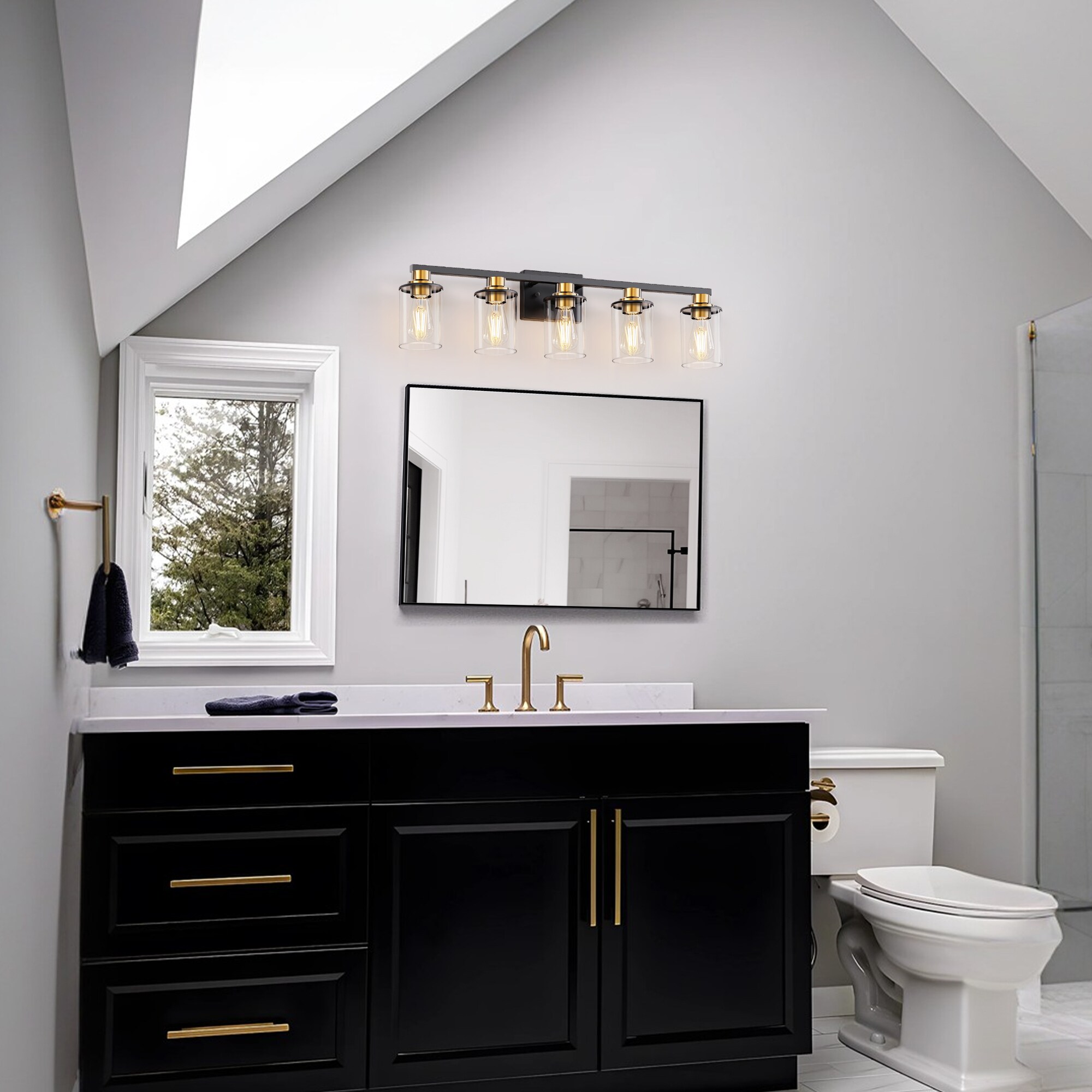 DORESshop 2 Light Modern Matte Black LED Wall Sconce with Frosted ...