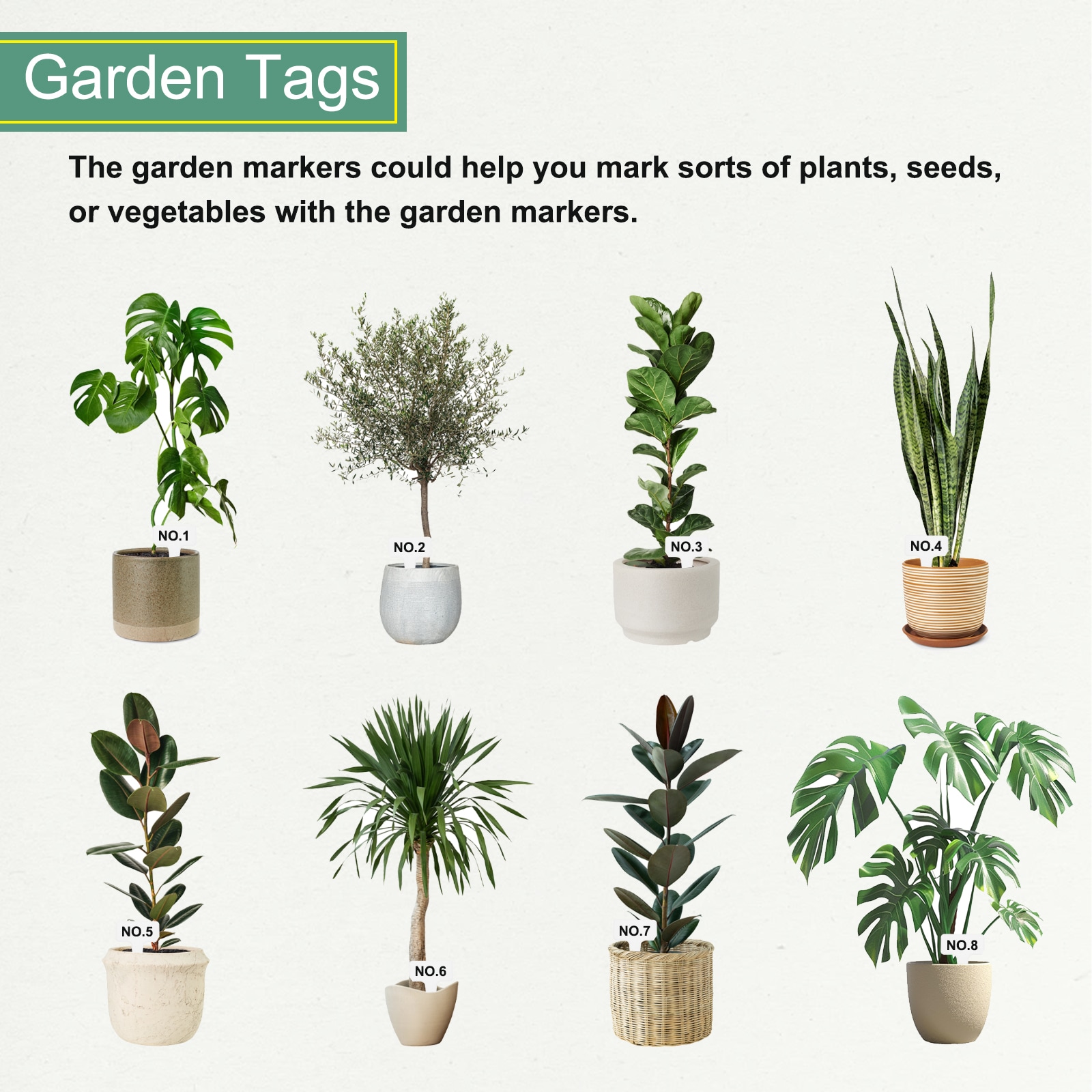 Unique Bargains 100pcs 4-Inch Plant Labels Large T-Style Garden Marker ...