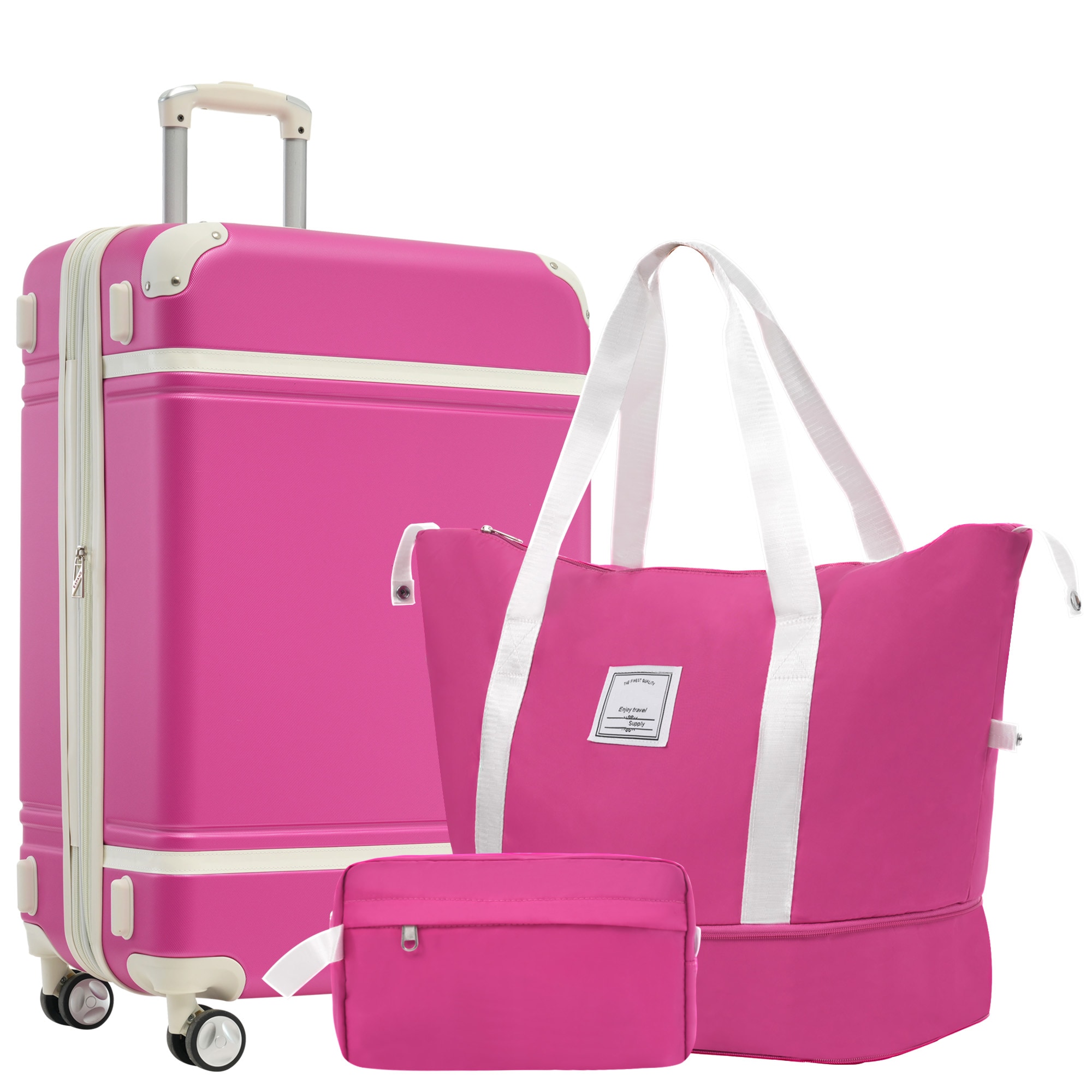 GDFStudio Hardshell Luggage Sets with Bags Lightweight Suitcase Double ...