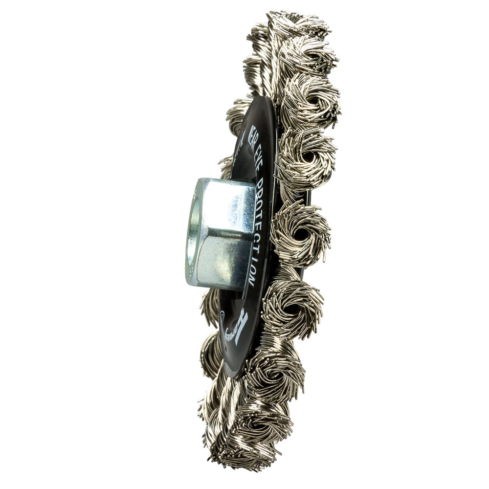 Forney 4-in Coarse Knotted Wire wheel Angle Grinder in the Wire Wheels ...