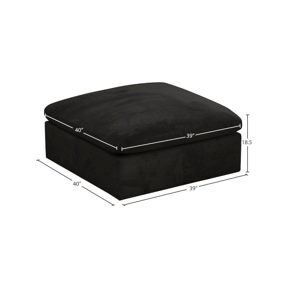 Meridian Cozy Black Velvet Ottoman in the Ottomans & Poufs department ...