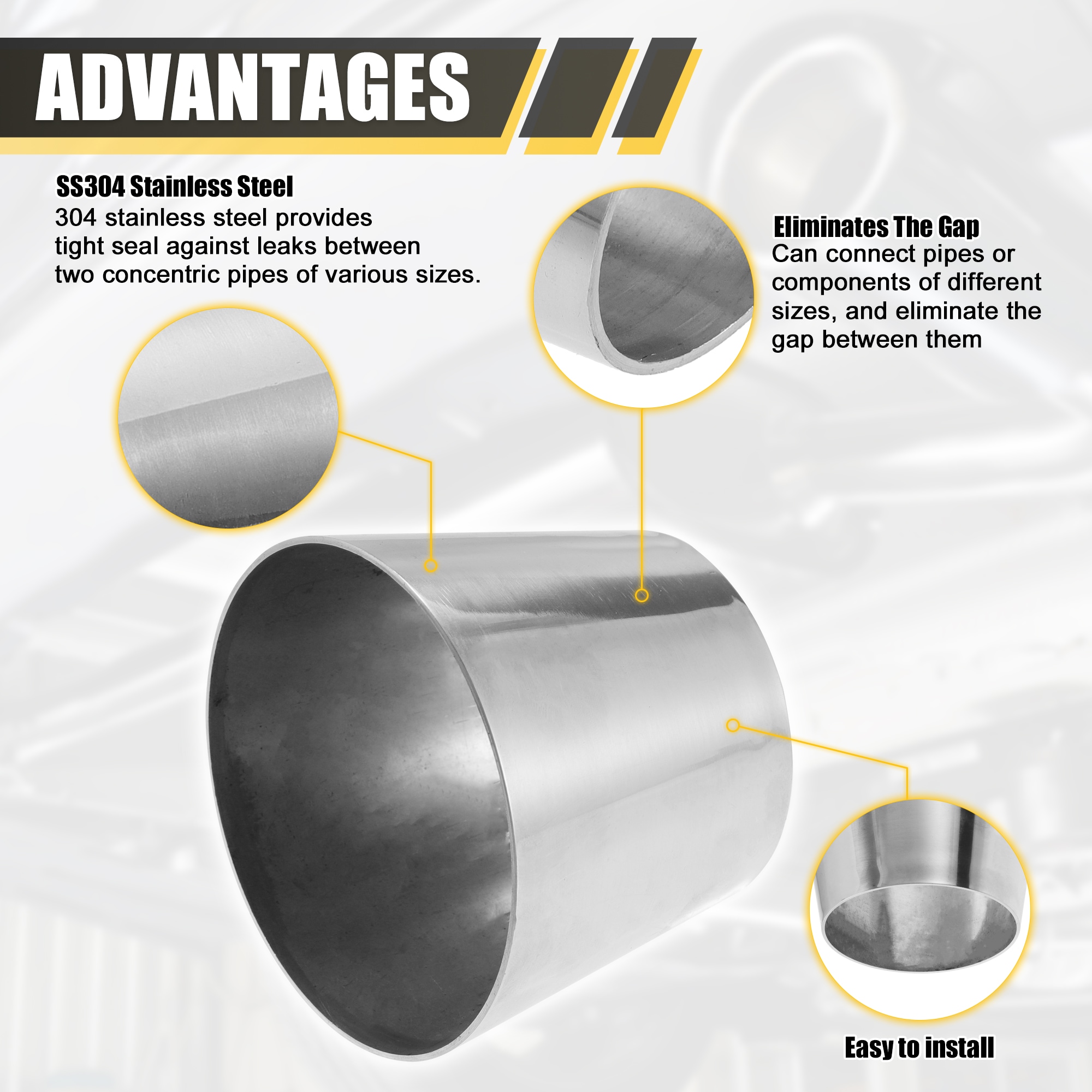 Unique Bargains Car Mandrel Exhaust Bend Elbow Pipe 304 Stainless Steel ...