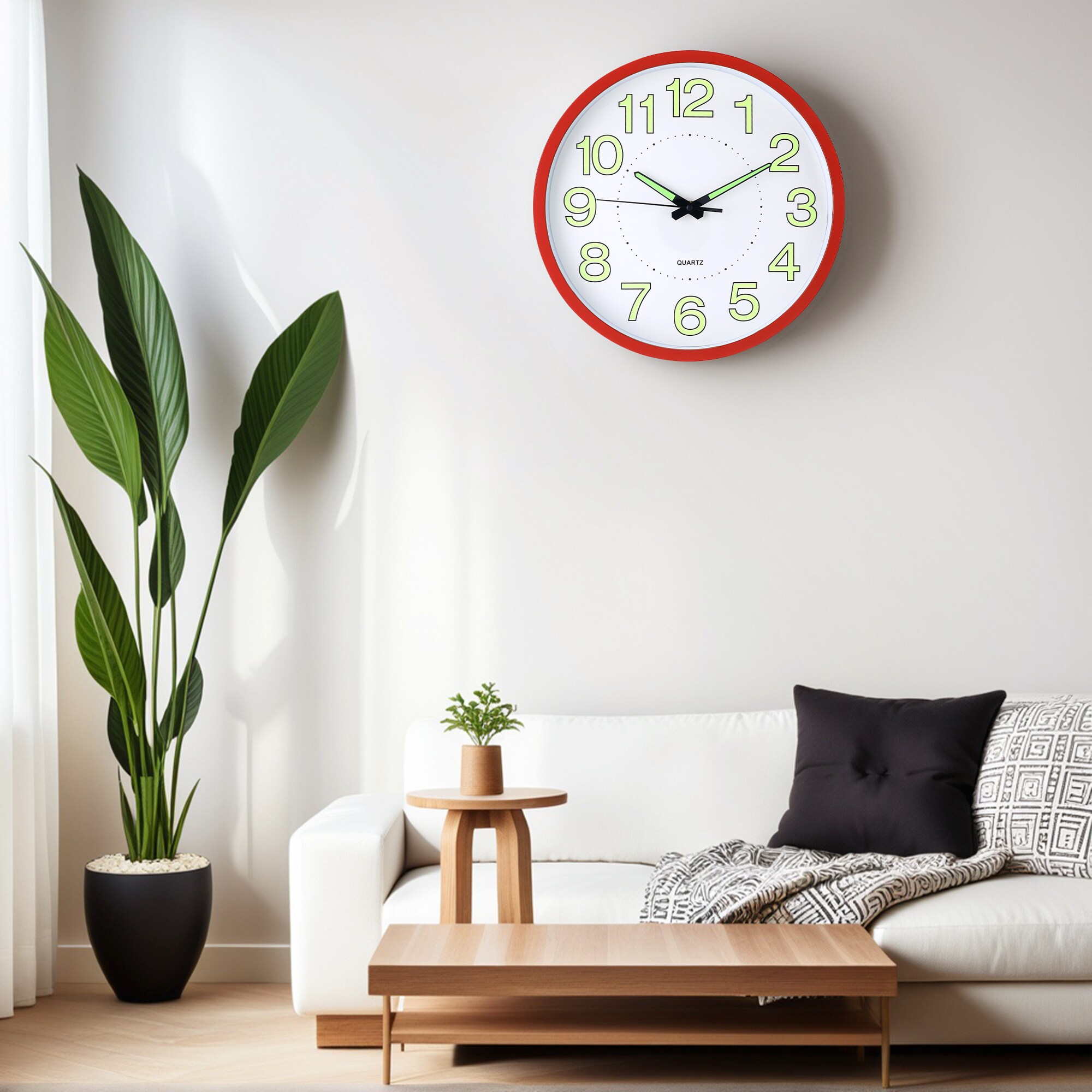 Unique Bargains Wall Clock Silent Non Ticking Battery Operated Modern ...