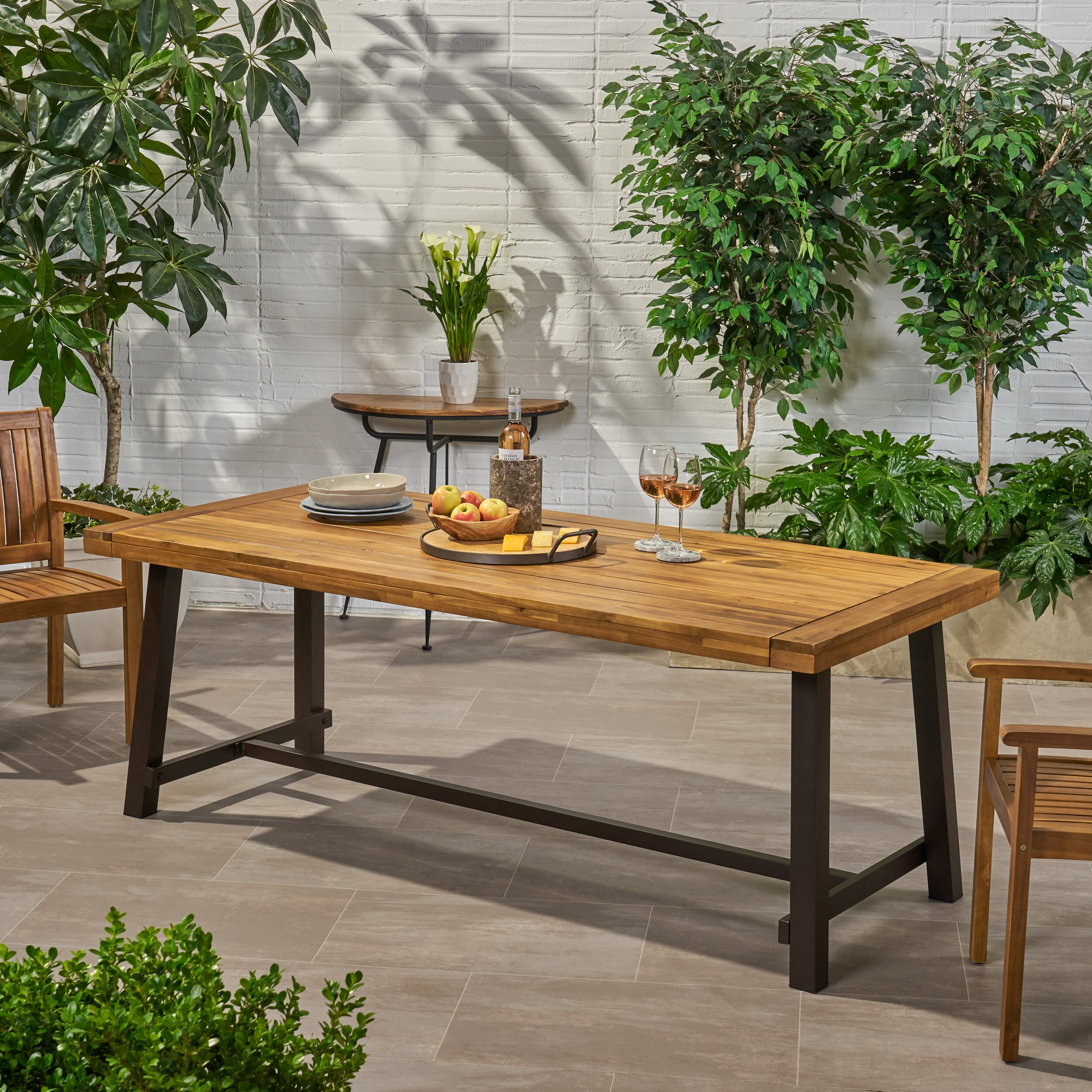 Christopher Knight Home Carlisle Outdoor Eight Seater Wooden Dining ...