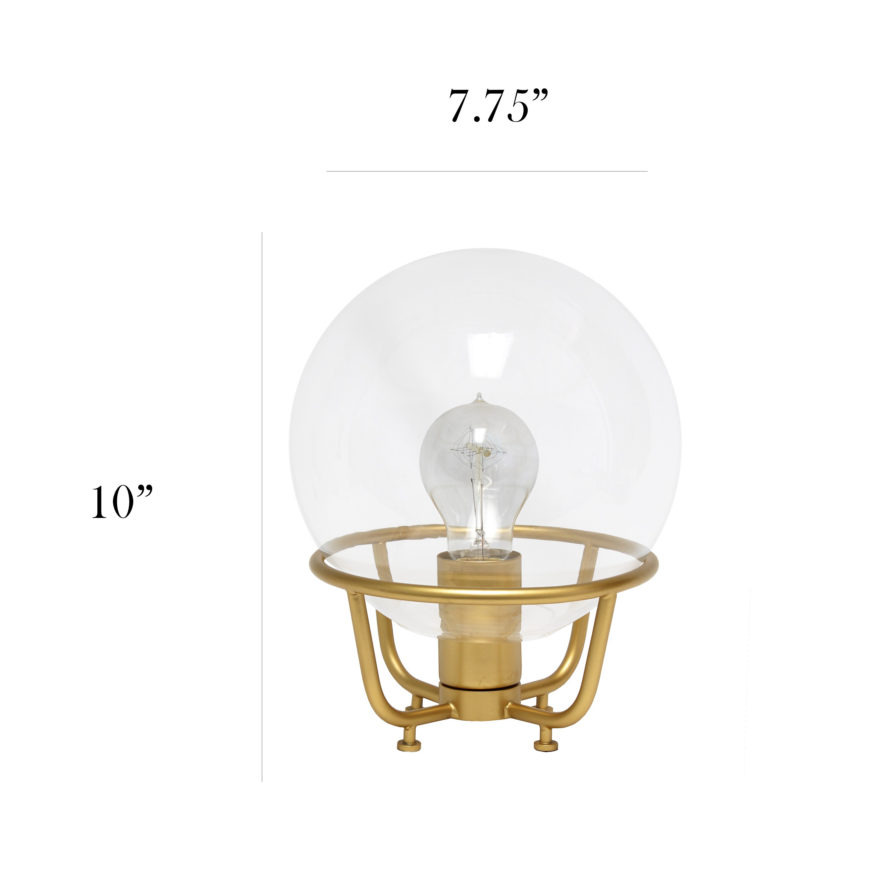 Elegant Designs 10-inch Glistening Globe Table Lamp with Clear Glass ...