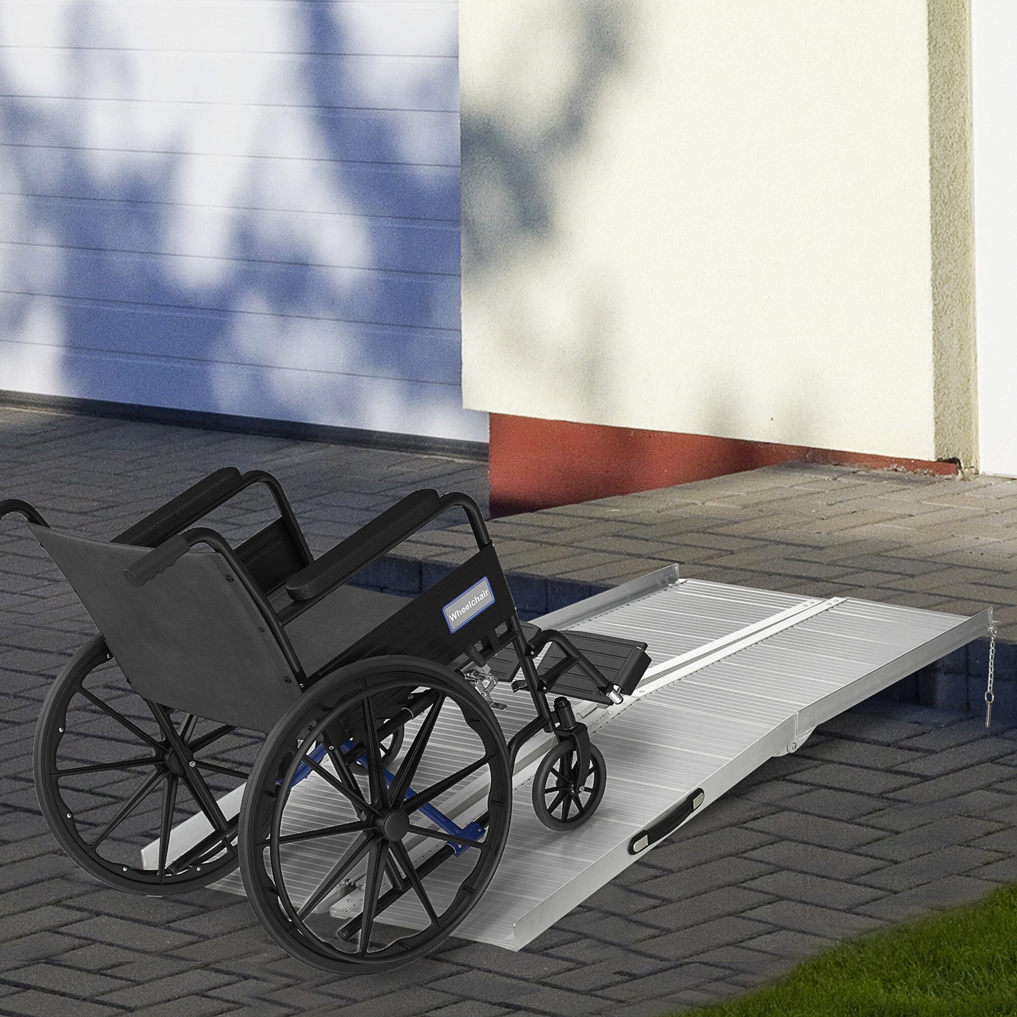 Tatayosi Portable Textured Aluminum Folding Wheelchair Handicap Ramp ...