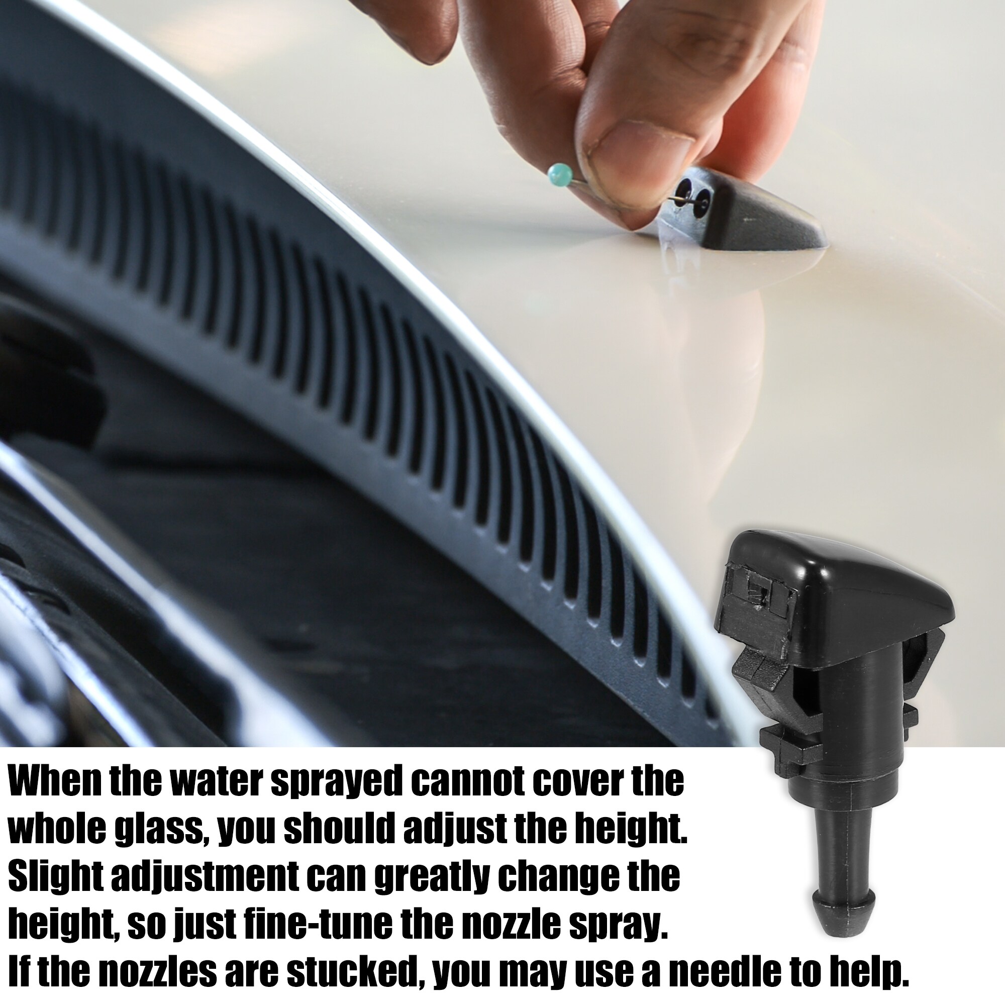 Unique Bargains 1set Front Windshield Wiper Washer Nozzle Spray Jet Kit ...