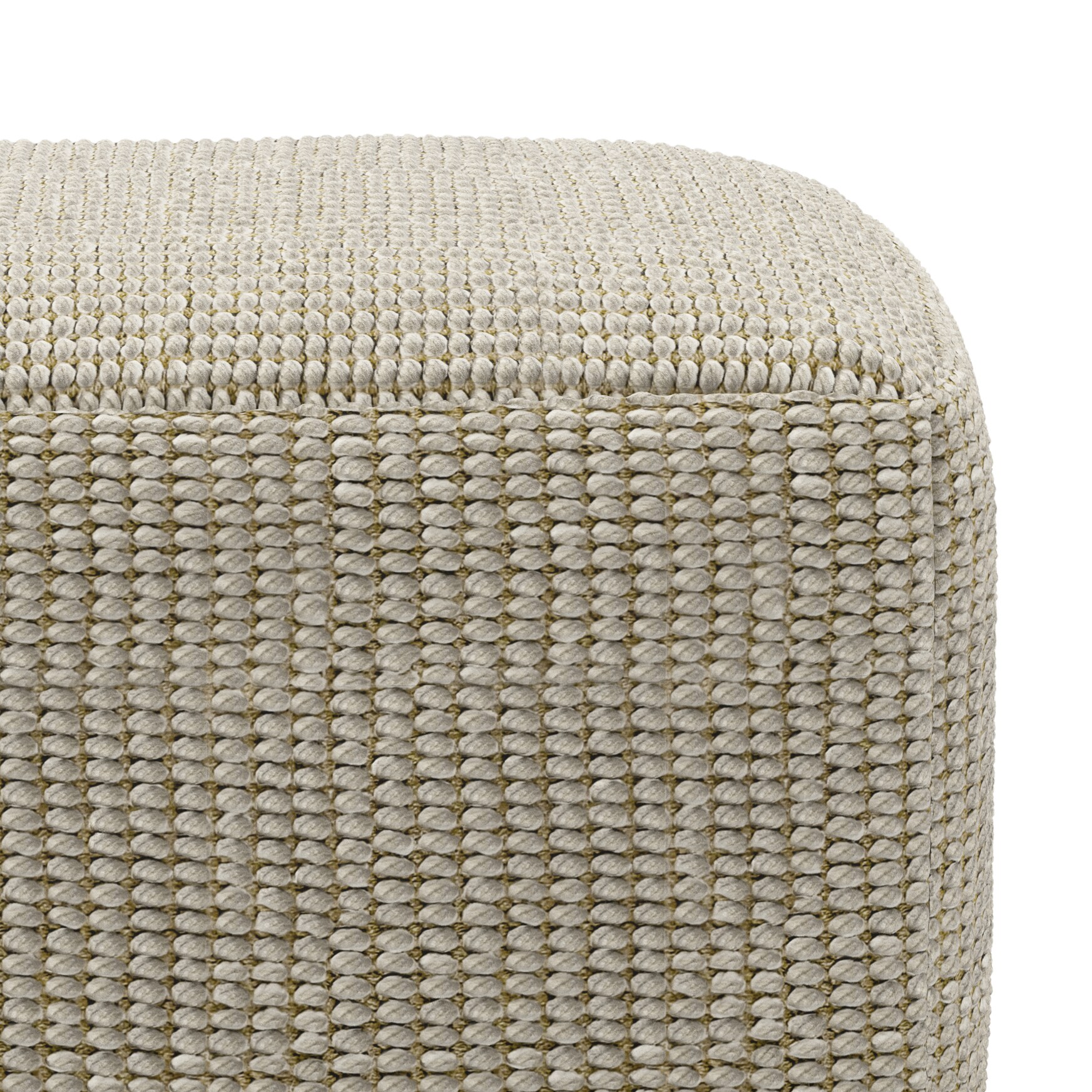 Tatayosi Cream Natural Square Woven Indoor Outdoor Pouf in the Ottomans ...