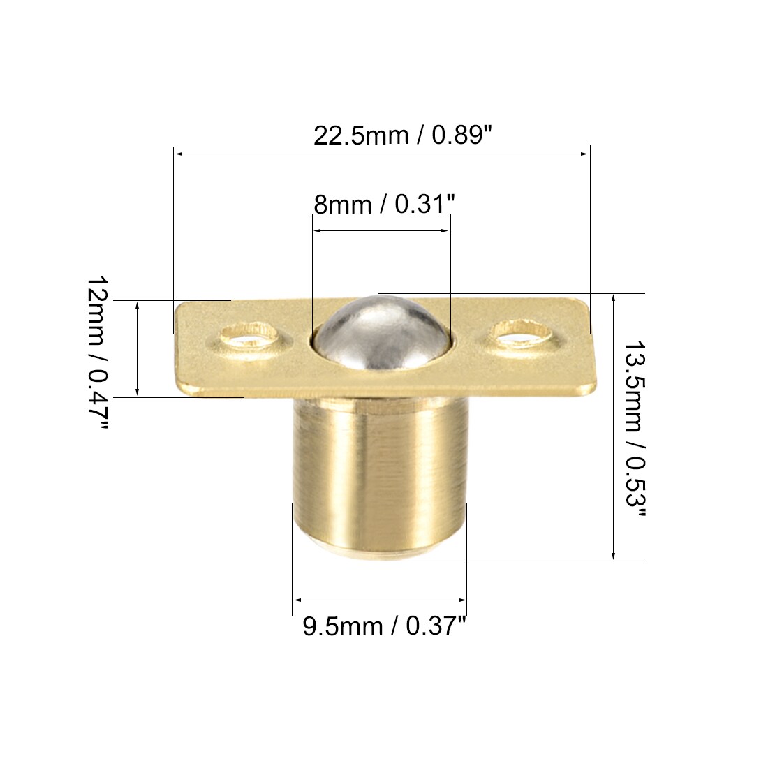 Unique Bargains Door Cabinet Closet Drawer 9.5mm Shaft Dia Brass Ball ...
