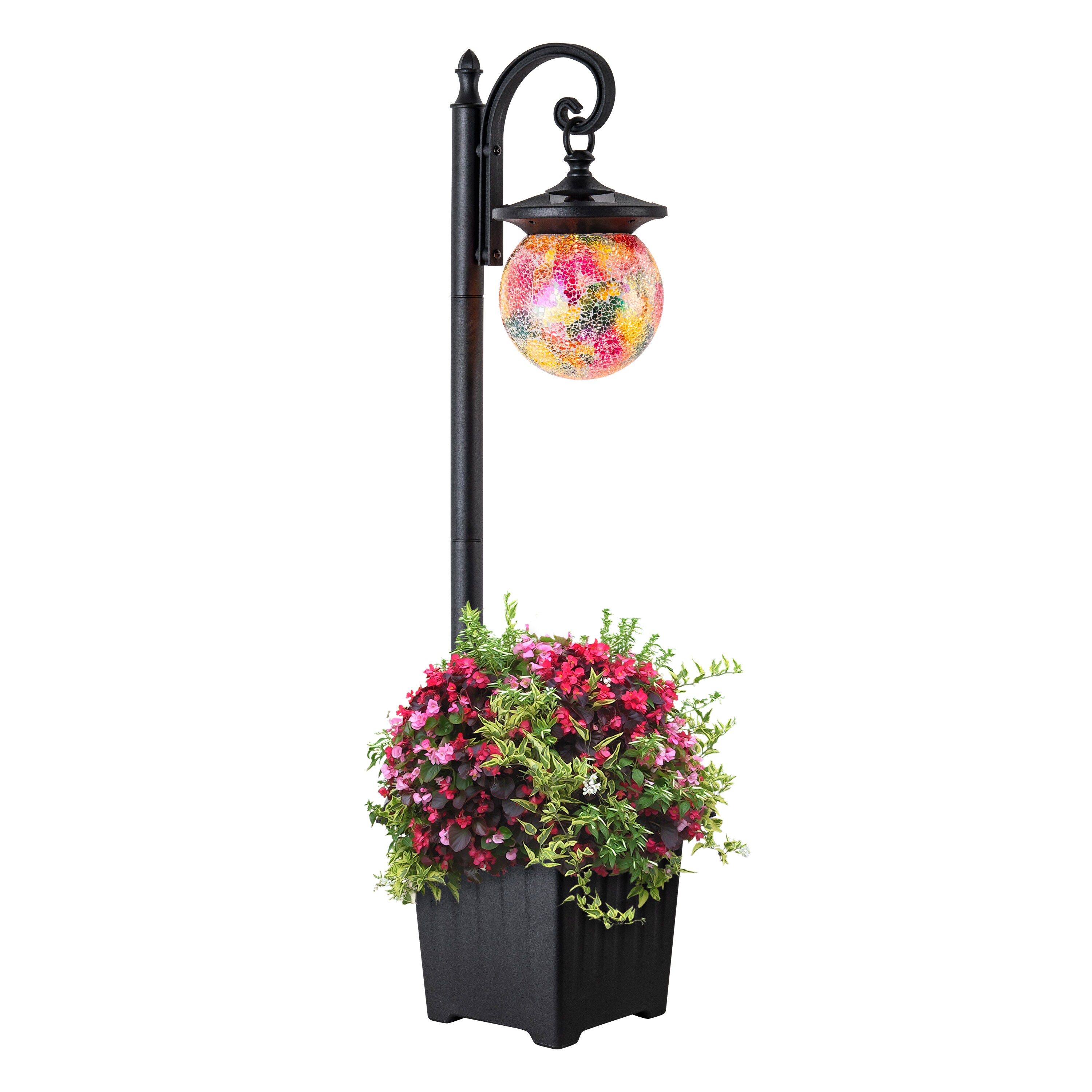 C Cattleya 37.75-in H Mosaic Glass Solar LED Post Light LCA2504-JUN-P ...