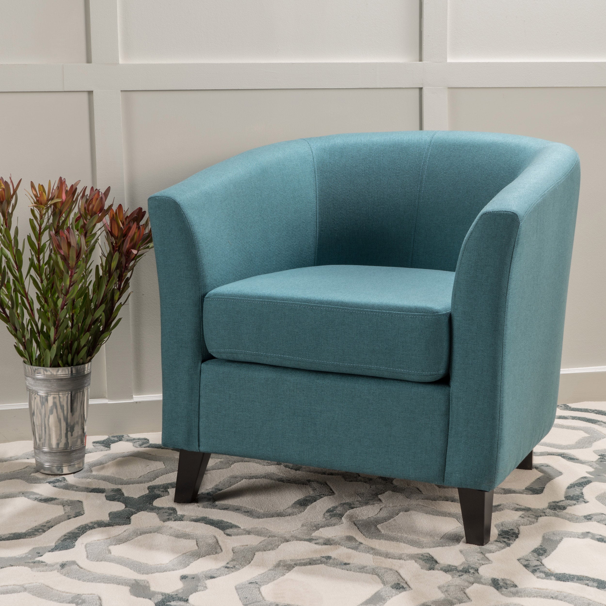 Christopher Knight Home Preston Dark Teal Fabric Club Chair-Teal in the ...