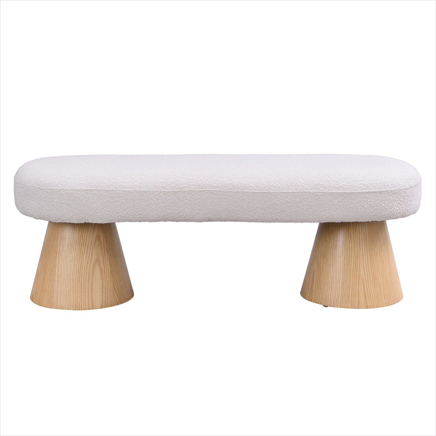 Watnature 49-Inch 2-Person Upholstered Bench Modern Farmhouse Fabric ...