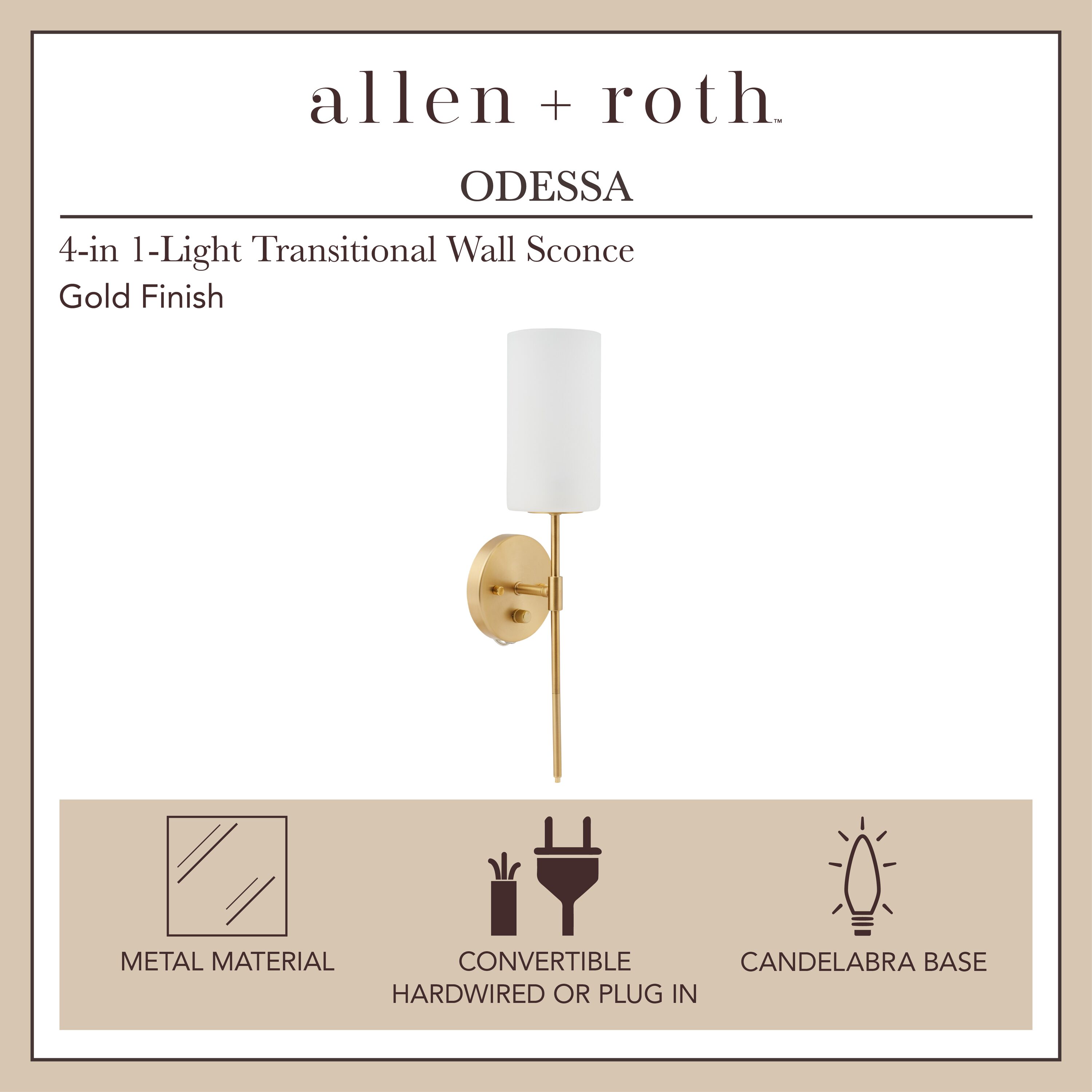 allen + roth Odessa 4-in W 1-Light Gold Transitional Led,Incandescent ...