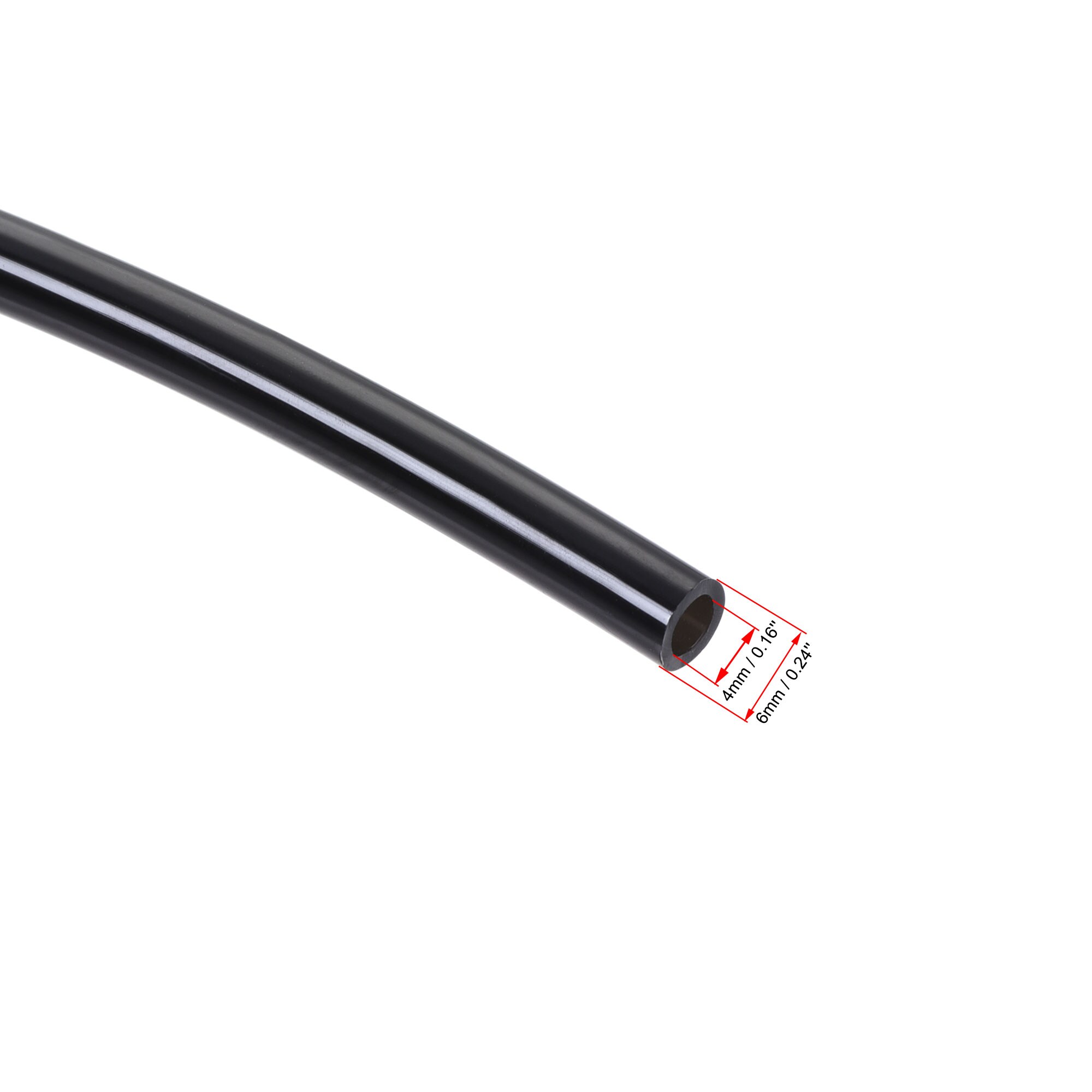 Unique Bargains Pneumatic 6mm OD PU Air Hose Pipe Tube Kit 10M Black ...
