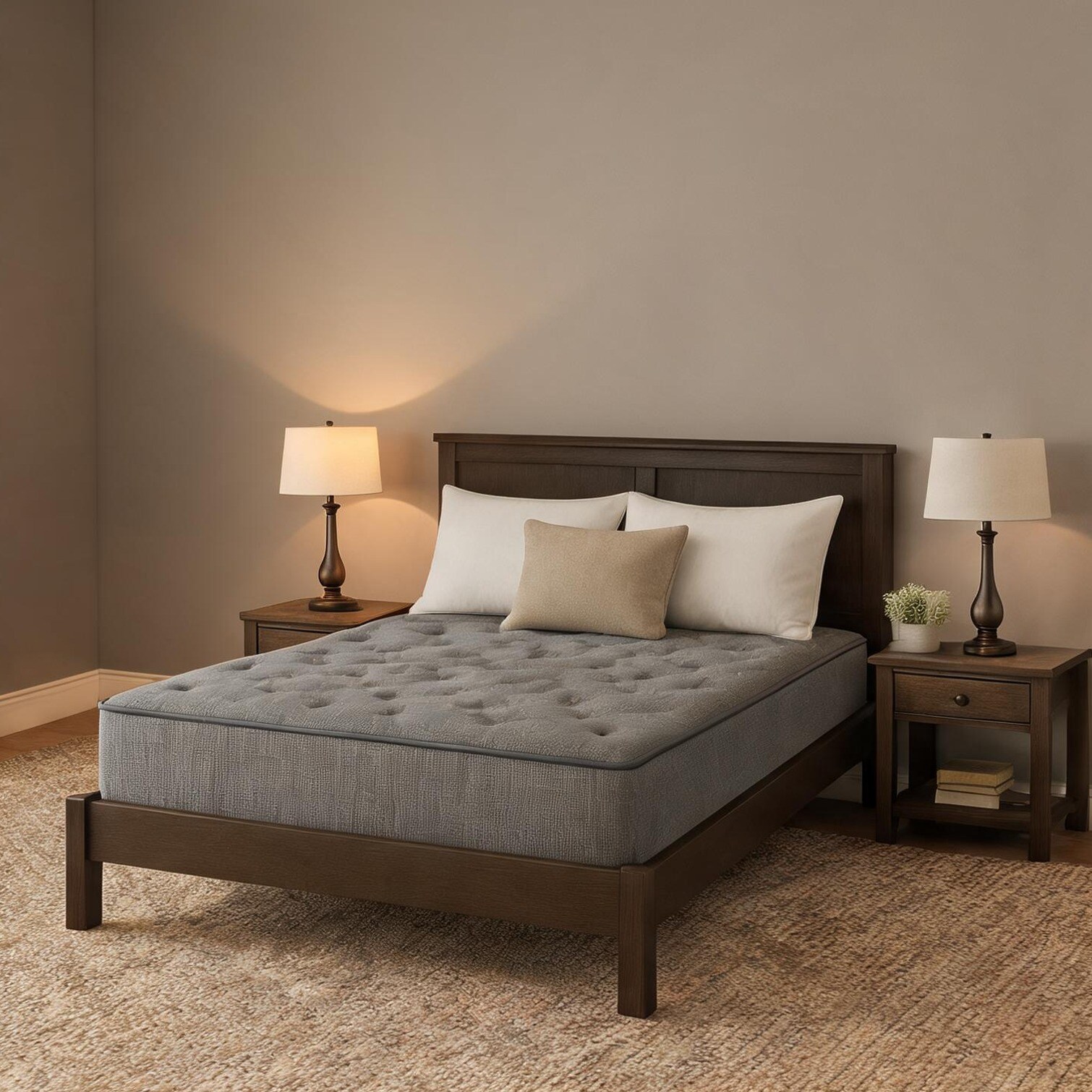 Watnature King Foam Mattress 9-Inch Two-Sided Hybrid Design Medium ...