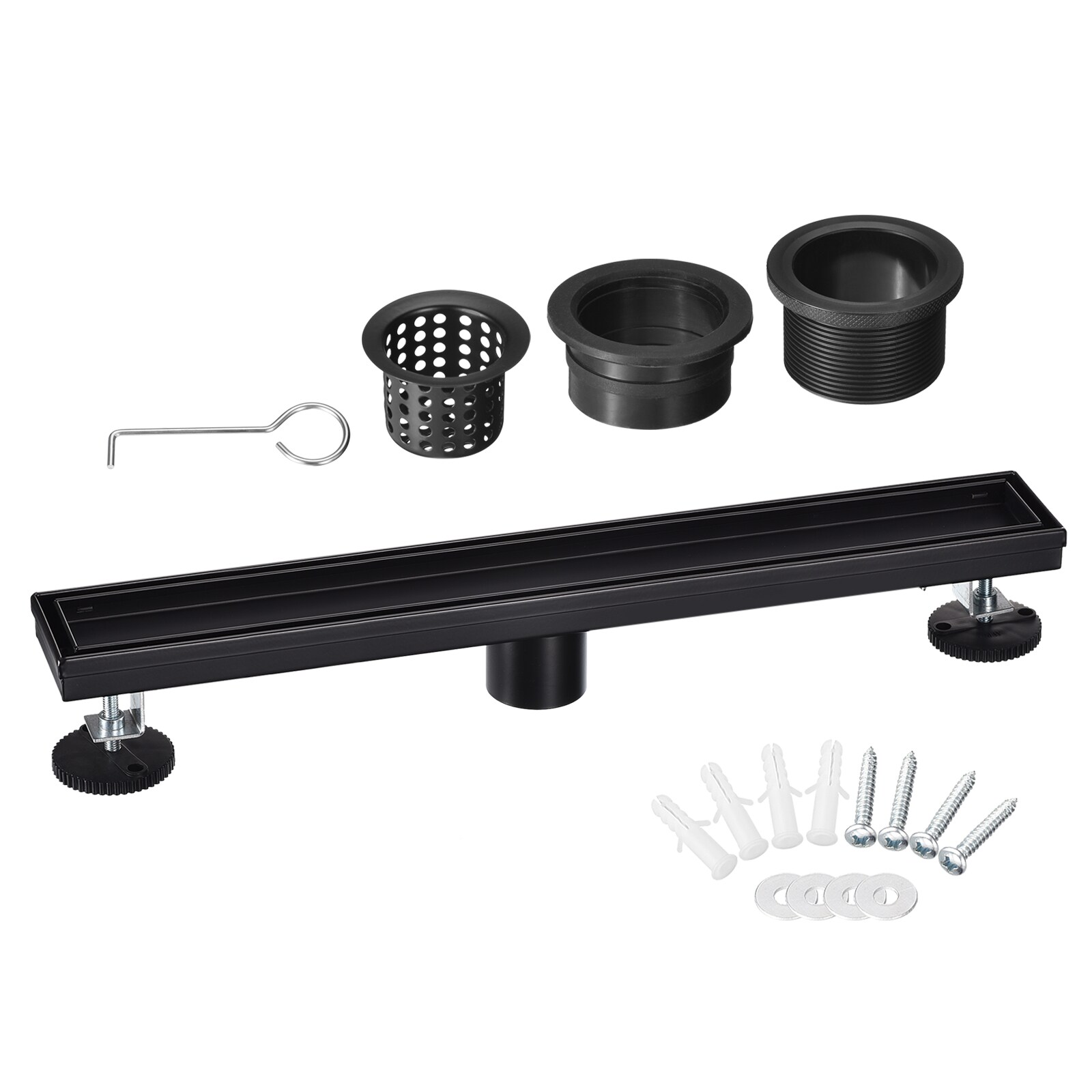Unique Bargains 28 Inch Offset Linear Shower Drain Stainless Steel ...