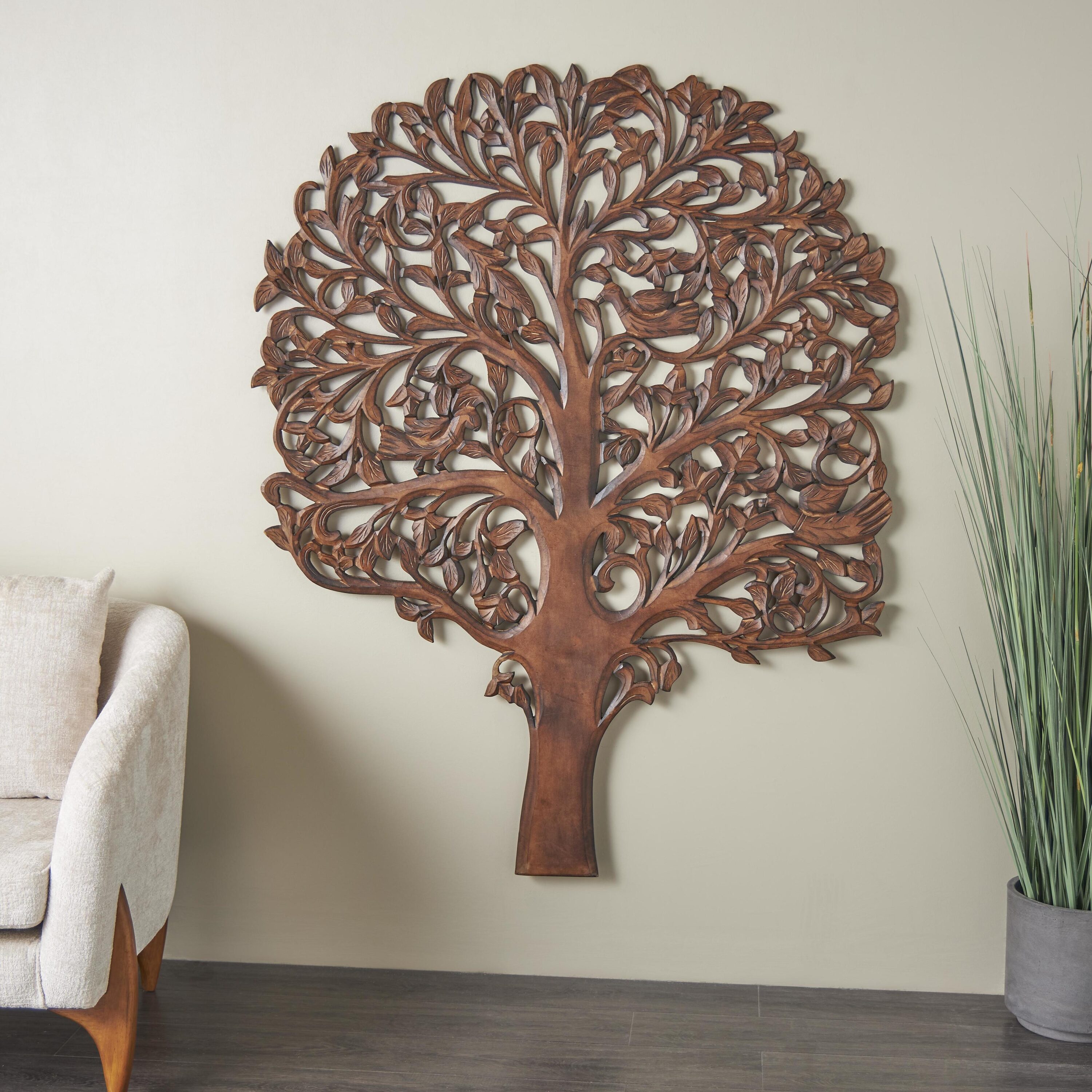 Grayson Lane 47-in W x 60-in H Tree Nature Wall Sculpture 823264 at ...