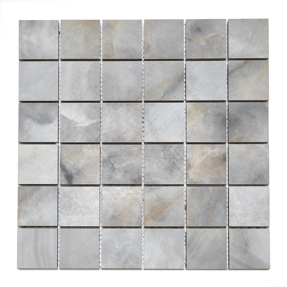 The Tile Life Nova Azul 2-in x 2-in Matte Porcelain Marble look Mosaic ...