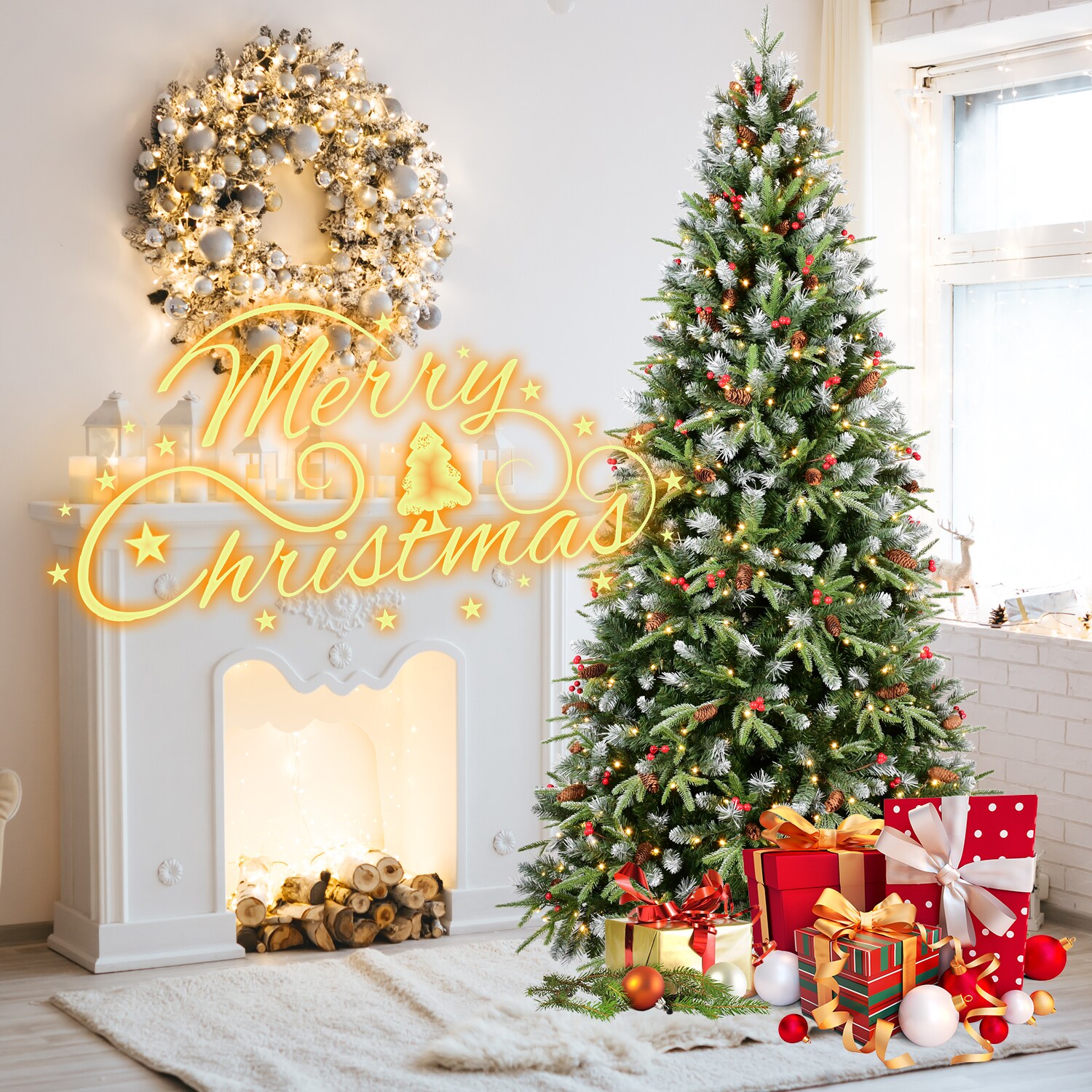 Streamdale Furniture Streamdale 5FT Christmas Tree with 250 Warm White ...