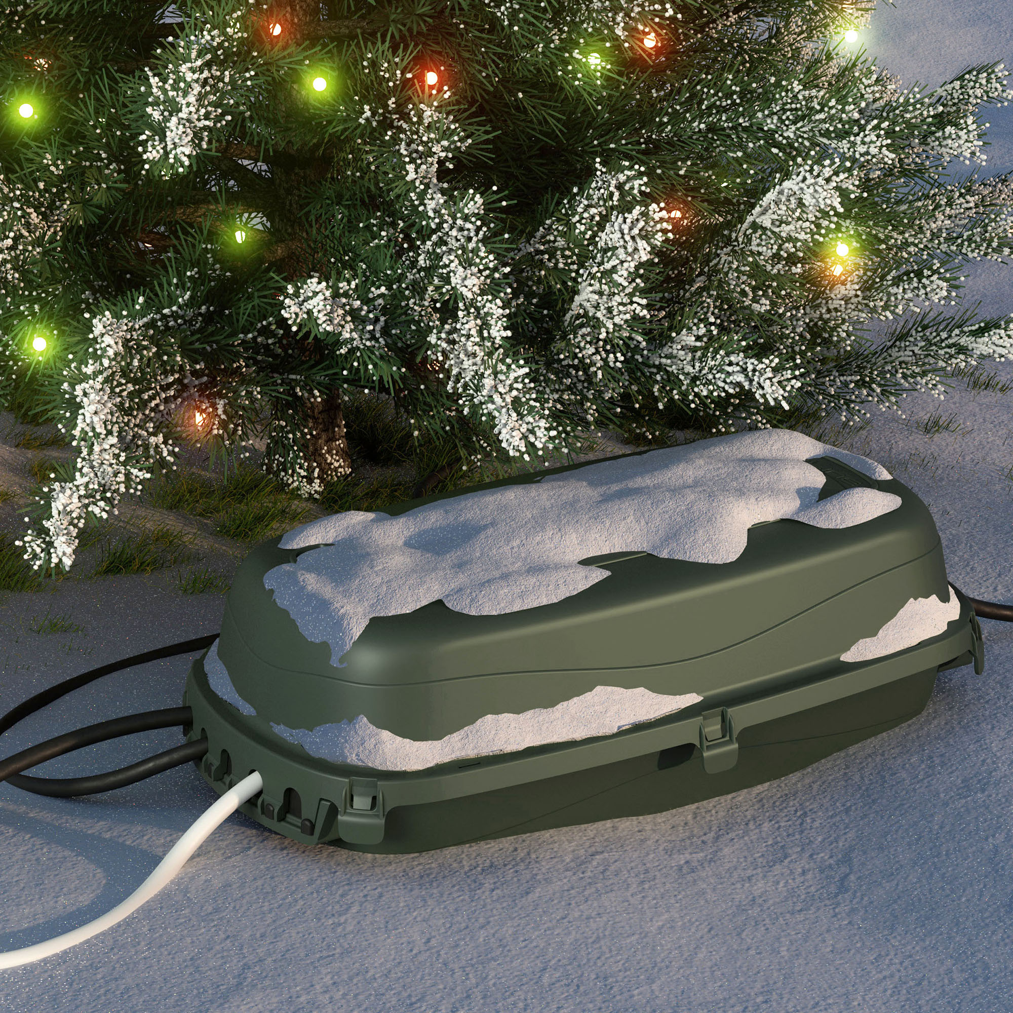 D-Line Outdoor Cable 11-1/32-in x 4.9-in Plastic Green Cable management ...
