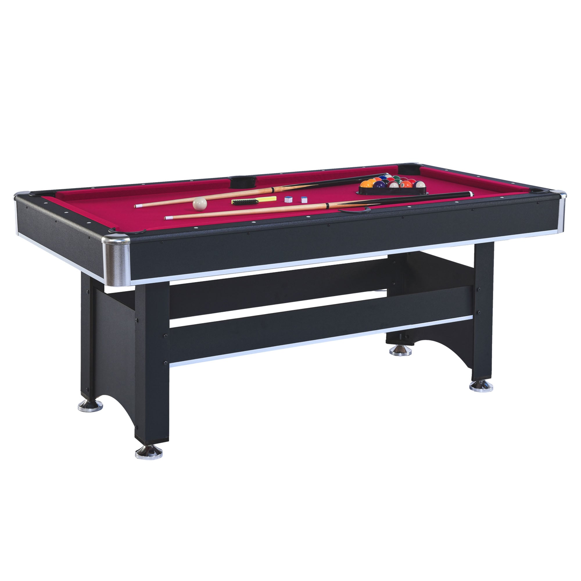 LUCKY ONE 6-ft Freestanding Metal 2-in-1 Game Table in Black and Red in ...