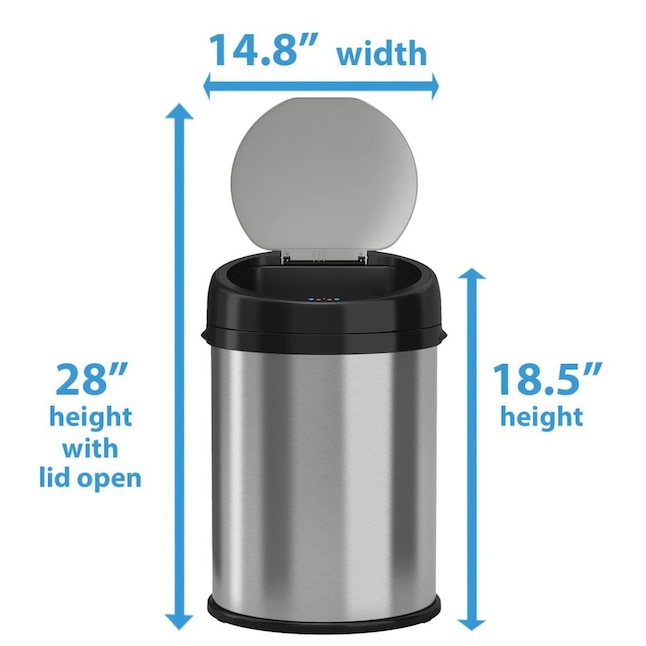 iTouchless 8-Gallon Brushed Stainless Steel Metal Touchless Trash Can ... iTouchless 8-Gallon Brushed Stainless Steel Metal Touchless Trash Can ...