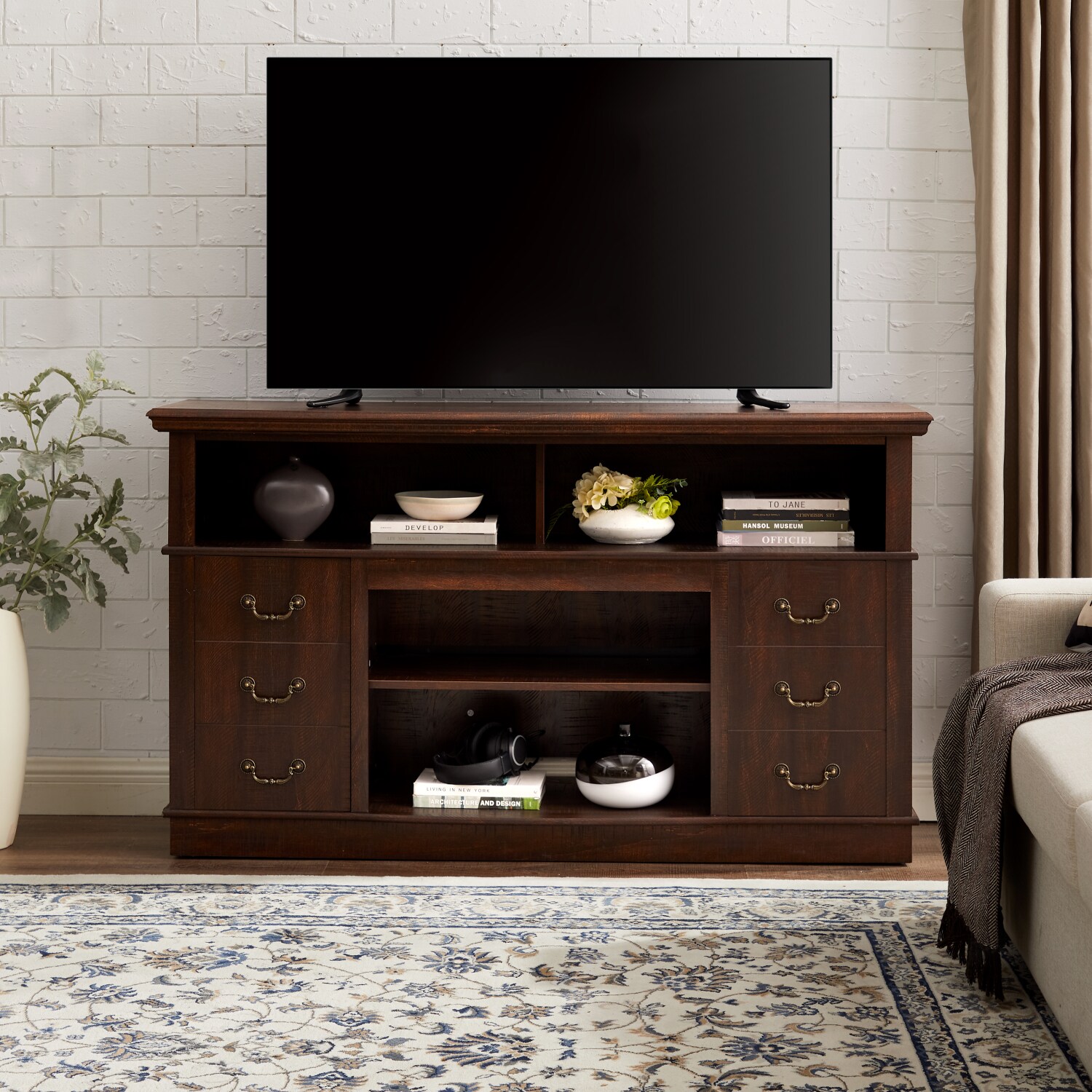 Streamdale Furniture Streamdale Farmhouse TV Stand - 60'' Espresso ...