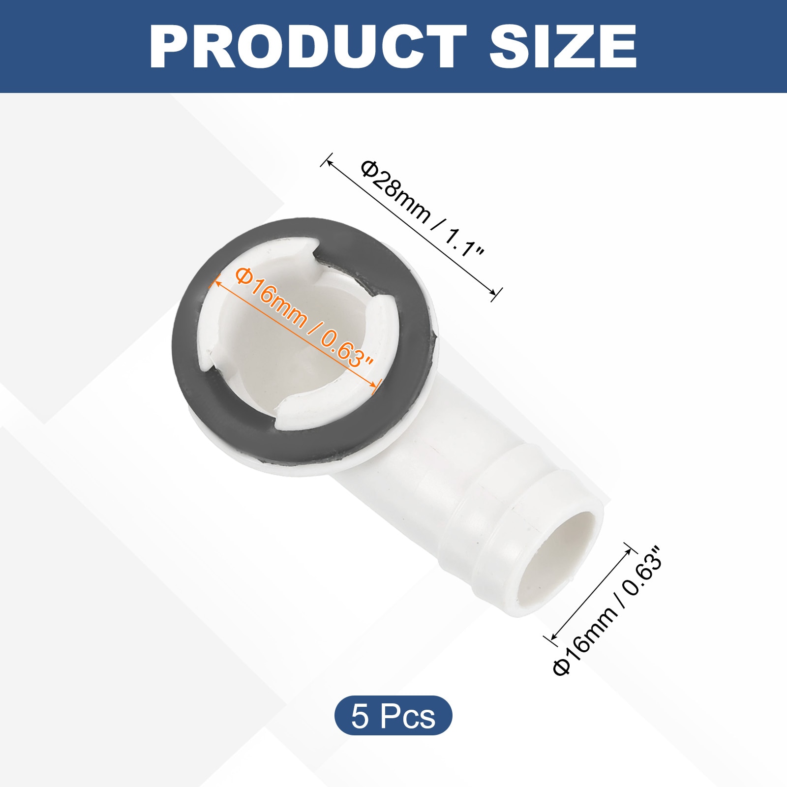 Unique Bargains 5pcs Air Conditioner Drain Hose Connector Elbow Fitting ...